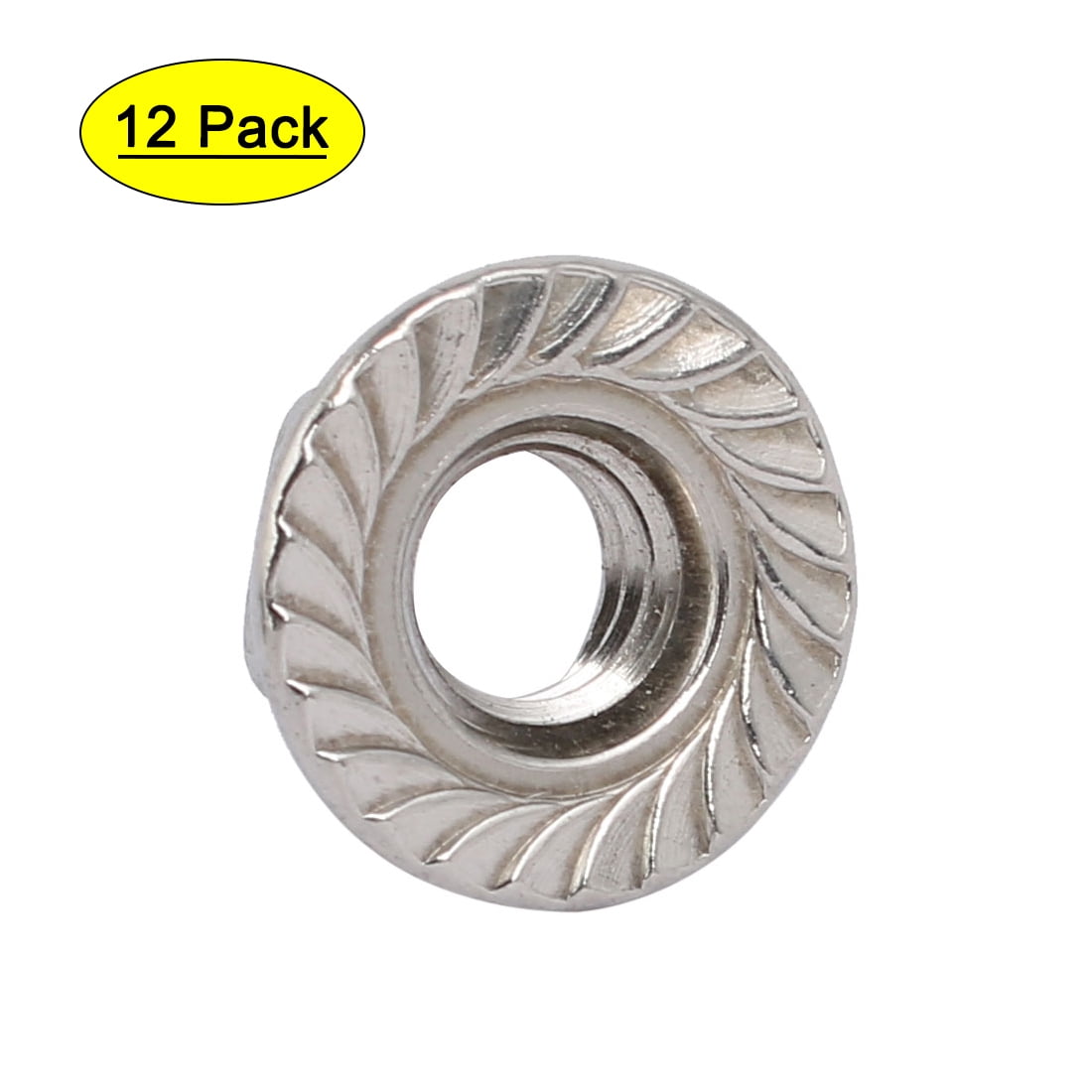 12pcs 5/16"-18 UNC Thread 304 Stainless Steel Hex Serrated Flange Nut ...