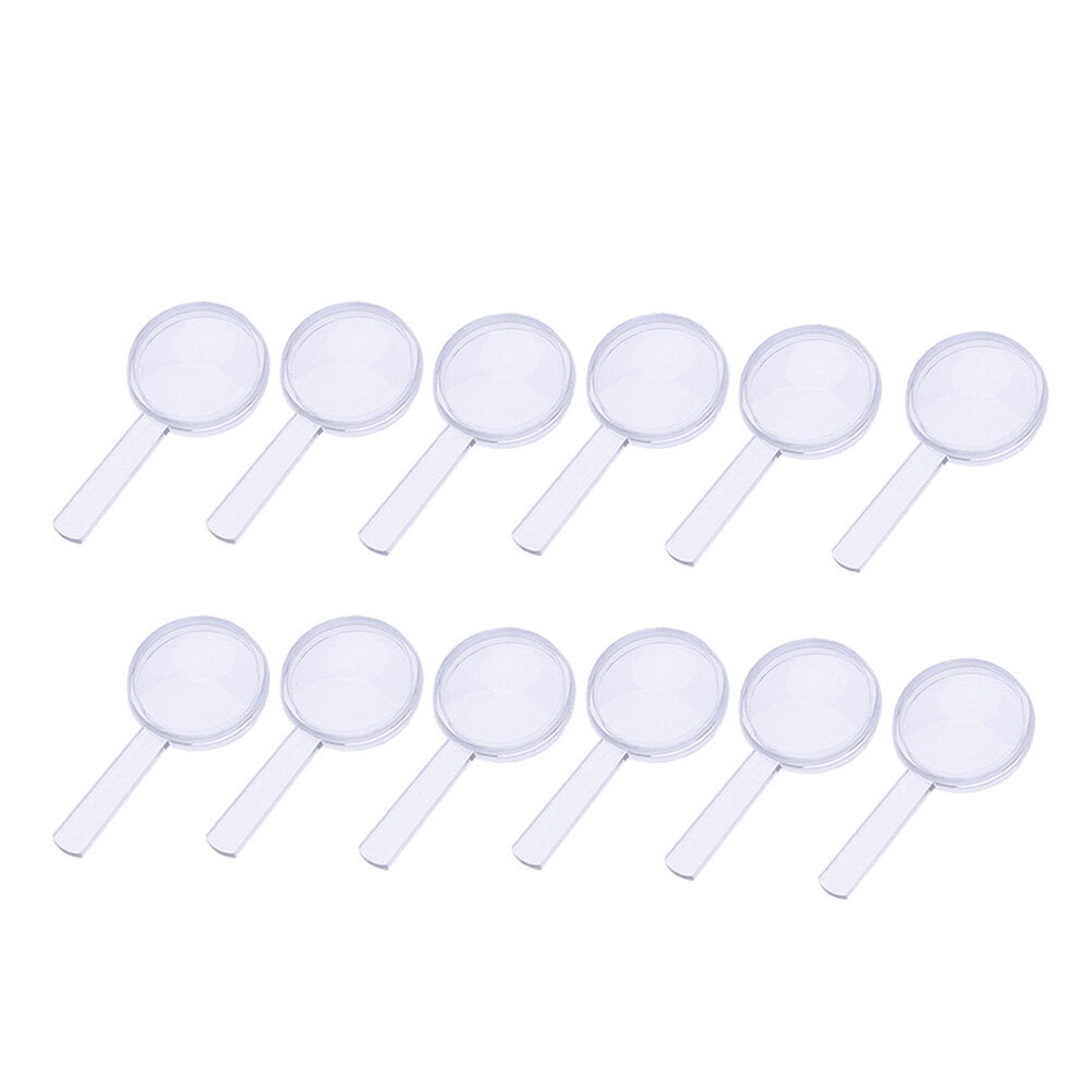 12pcs 5X Plastic Magnifying Glasses Handheld Mini Magnifying Glass ...