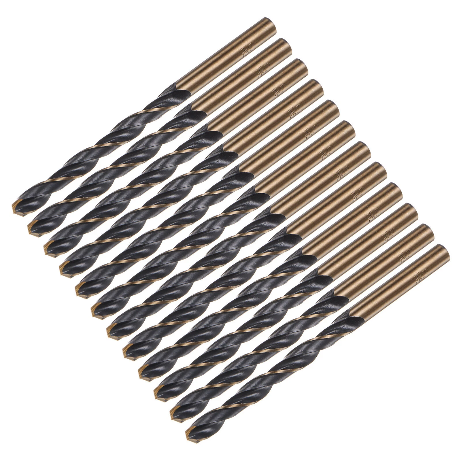 12pcs 6.5mm Nitride Titanium Coated High Speed Steel HSS 4341 Twist ...