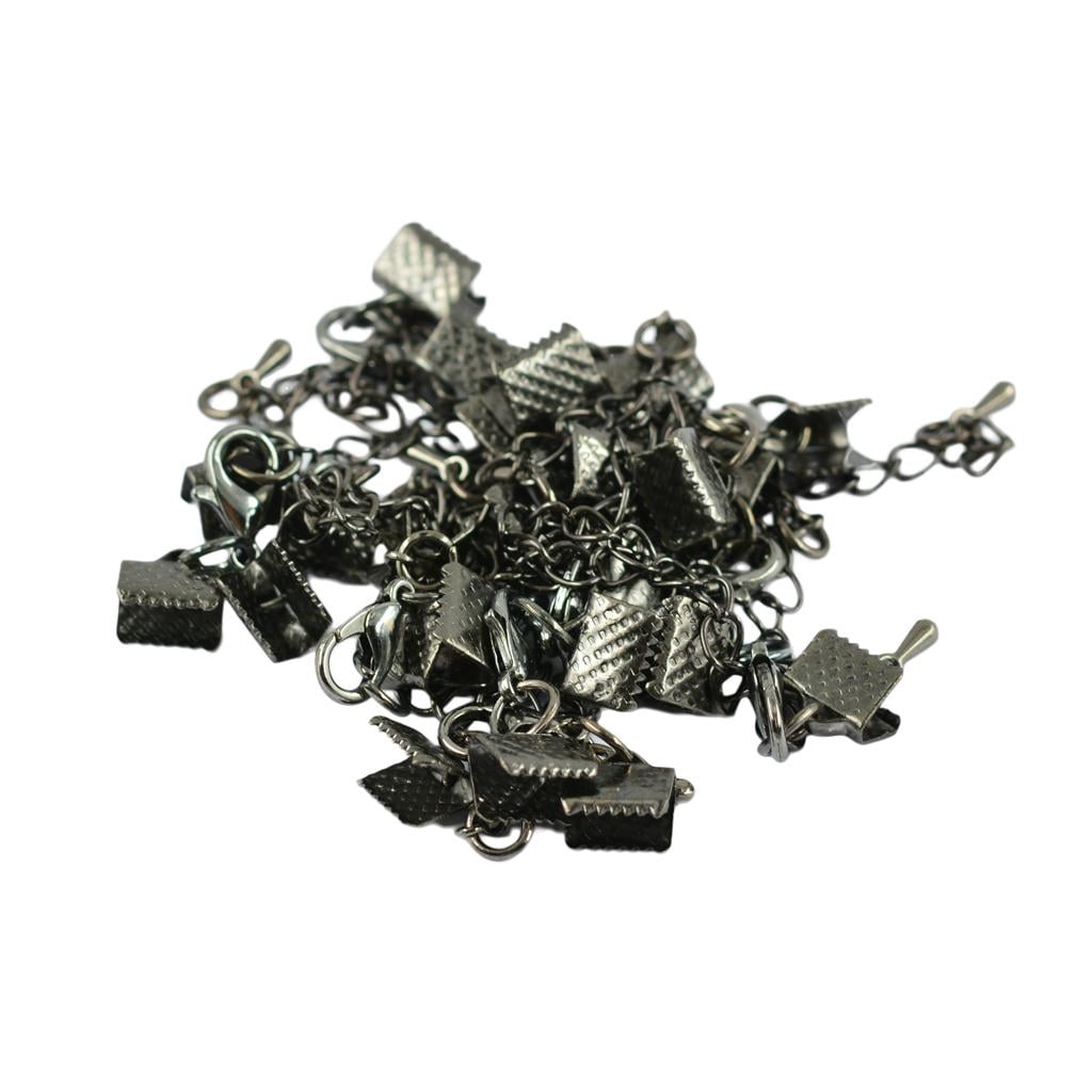 12pcs 6 X 8mm End Clip Clamps Tips Beads Cap DIY Clasps Extender Chain ...