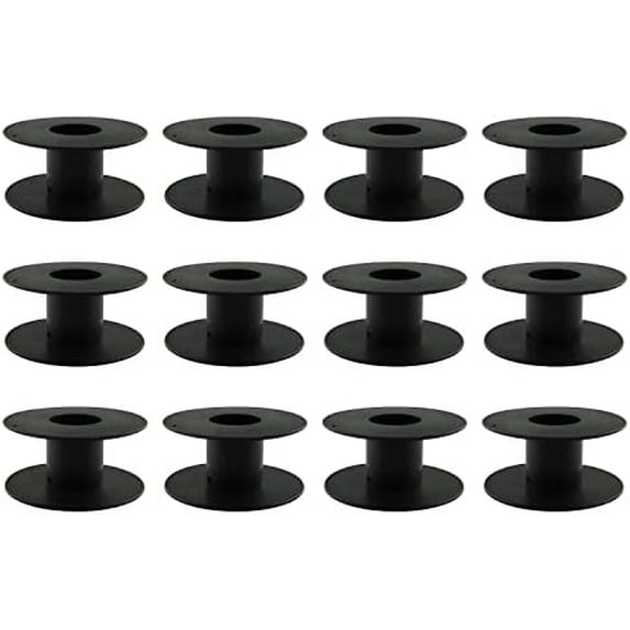 12pcs 69mm Plastic Spool Black Bobbin Empty Spools for Ribbon Beading ...