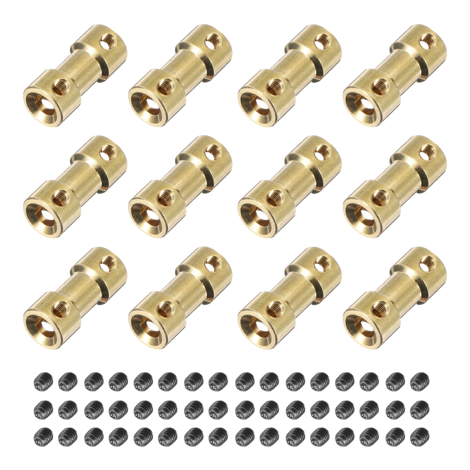 12pcs 6mm to 6mm Brass Shaft Coupling Joint Connector with Screws ...