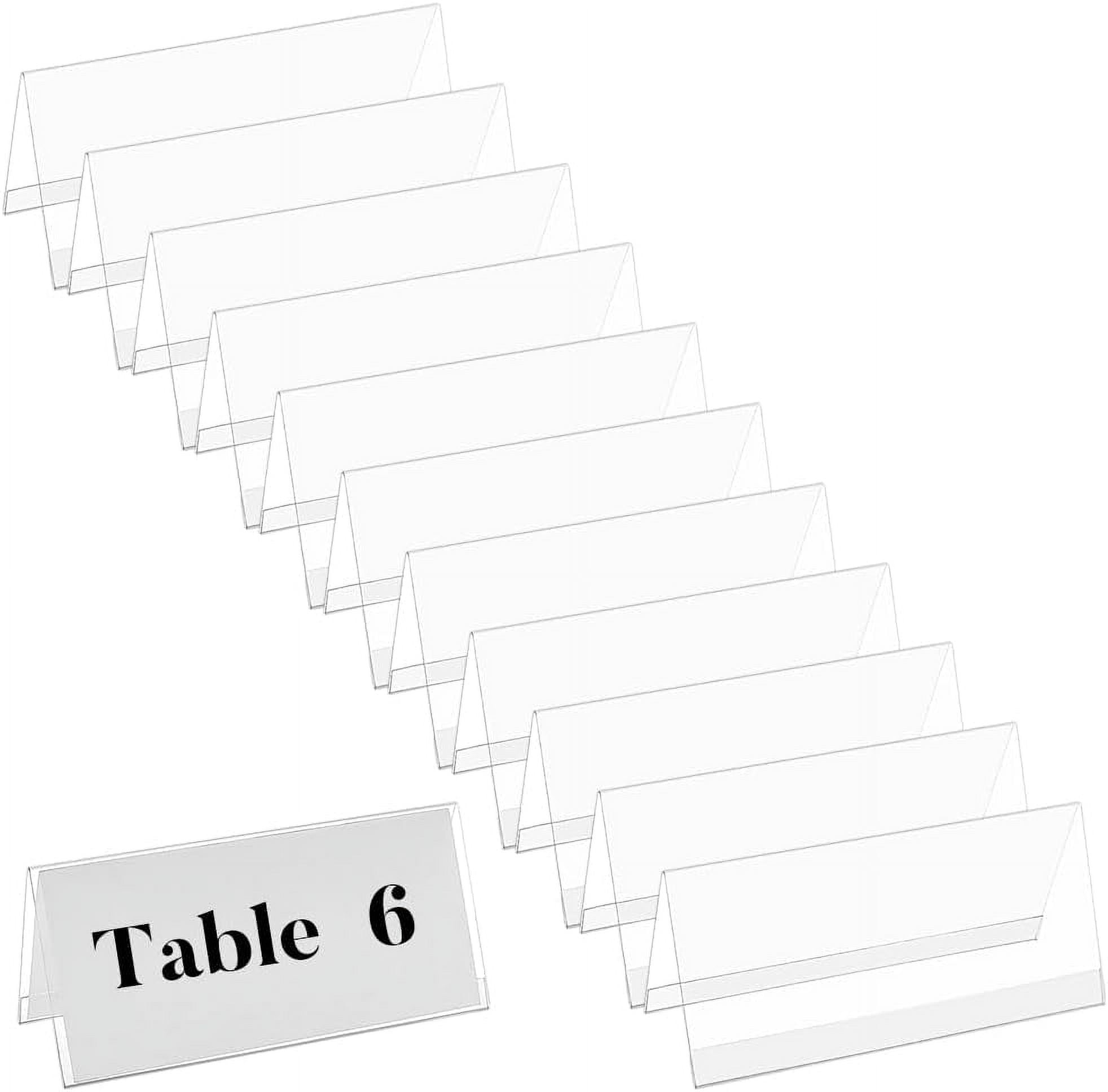 12pcs 8.7x3.3 Inch Acrylic Table Nameplate V-Shaped Clear Name Plates ...