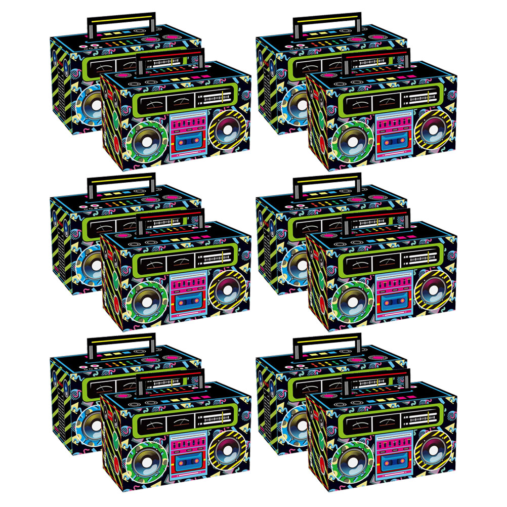 12pcs 80's Retro Cassette Tape Boxes Cassette Tape Candy Buckets Party ...