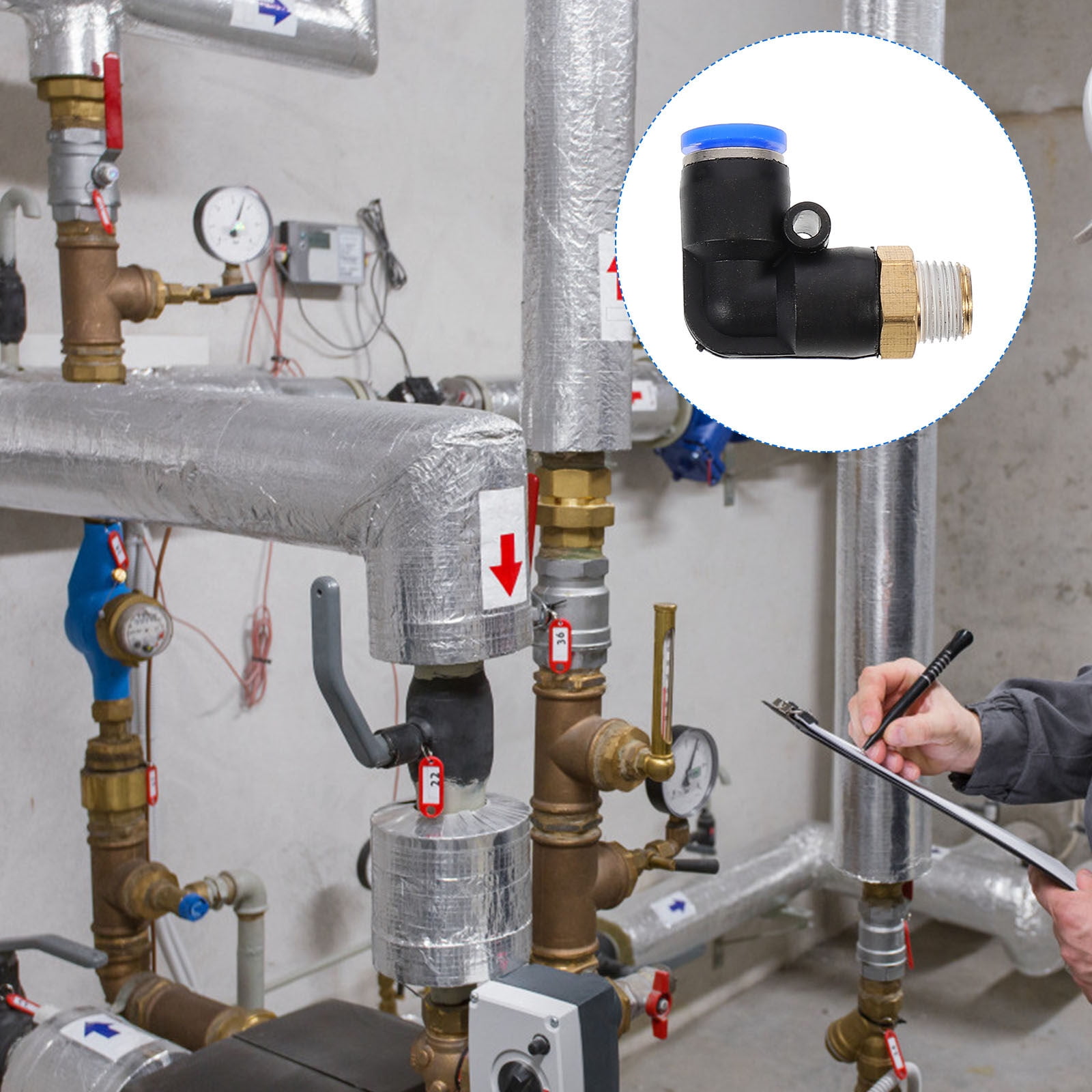 12pcs 90 Degree Air Pipe Joint Right Angle Tube Connectors (Black ...