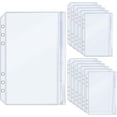 12pcs A5 Cash Stuffing Envelopes Binder Pockets Clear PVC 6 Hole Double ...