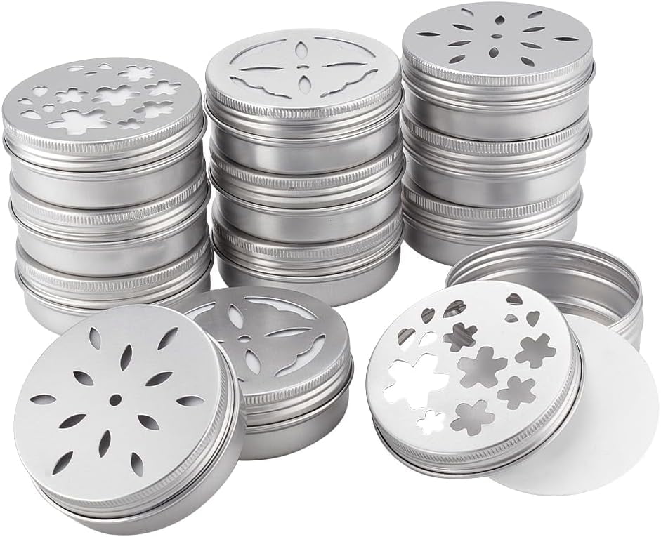 12pcs Air Freshener Tins 3 Style Scent Beads Container 2 Ounce ...