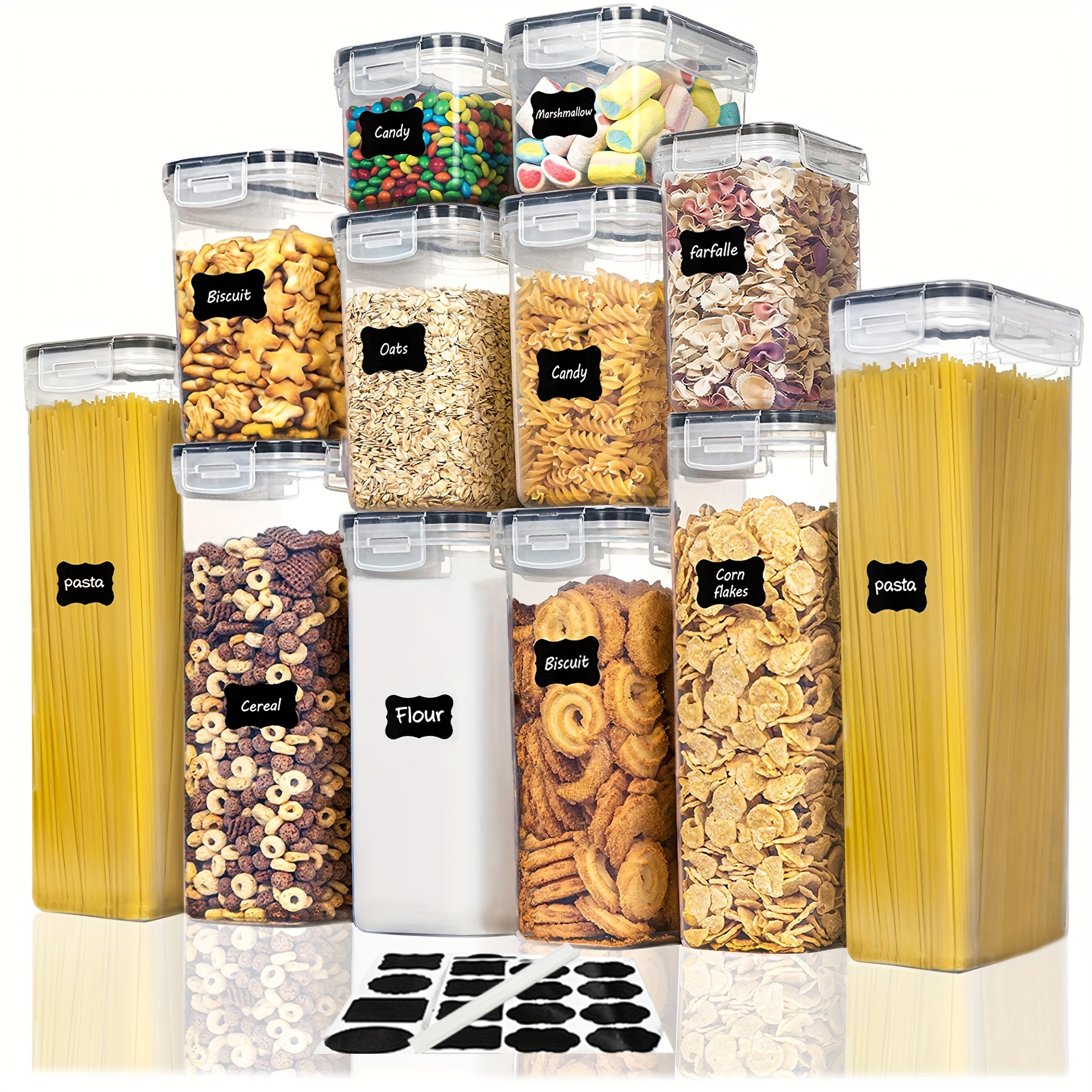 12pcs Airtight Food Storage Containers Set With Lids, BPA Free Plastic ...