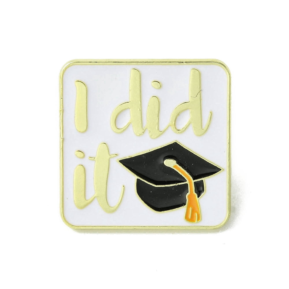 12pcs Alloy Brooches Graduation Cap with Word Enamel Pins for Backpack ...