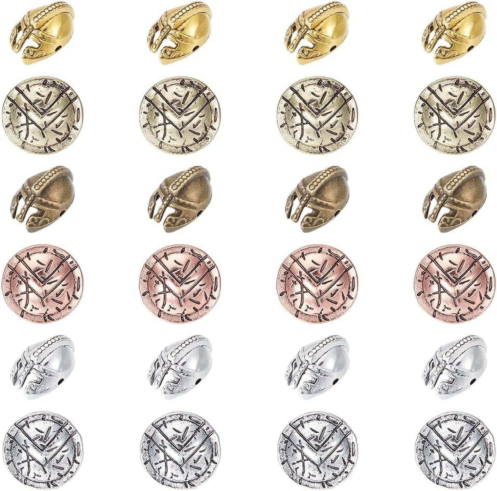 12pcs Alloy Helmet Paracord Beads Lanyard Keychain Beads with 12Pcs ...