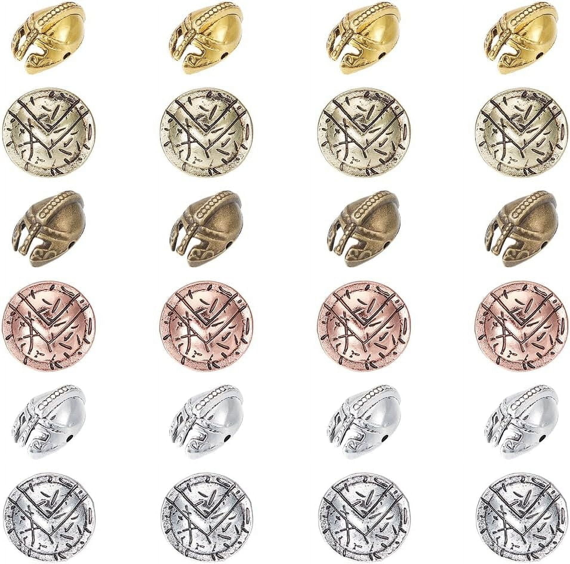 12pcs Alloy Helmet Paracord Beads Lanyard Keychain Beads with 12Pcs ...