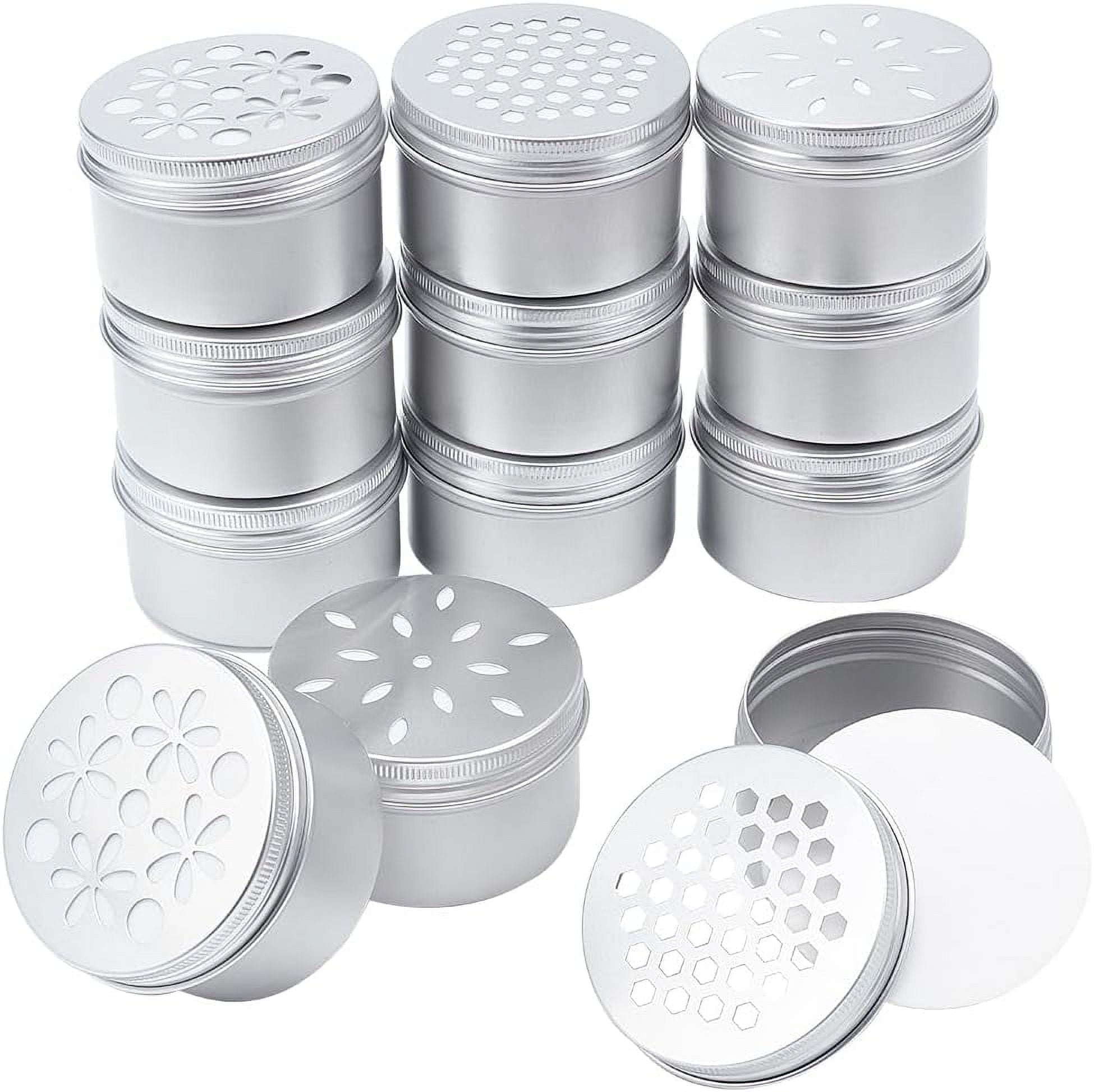 12pcs Aluminium Tins 3 Style 4 Ounce Round Empty Metal Tins with Hollow ...