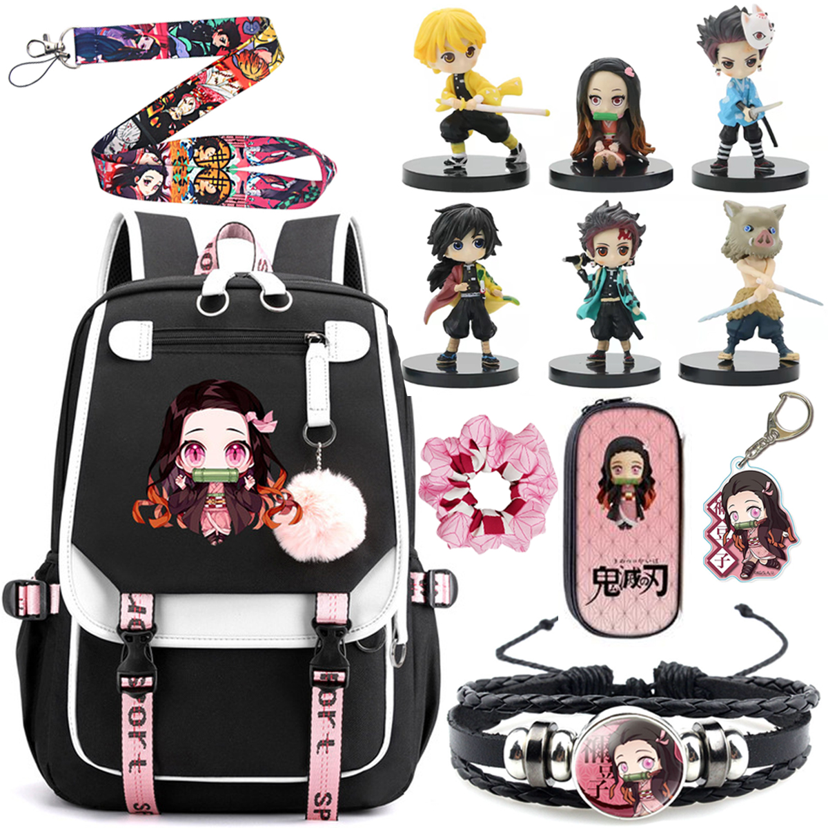 12pcs Anime Demon Slayer Nezuko School Backpack kits - Walmart.com