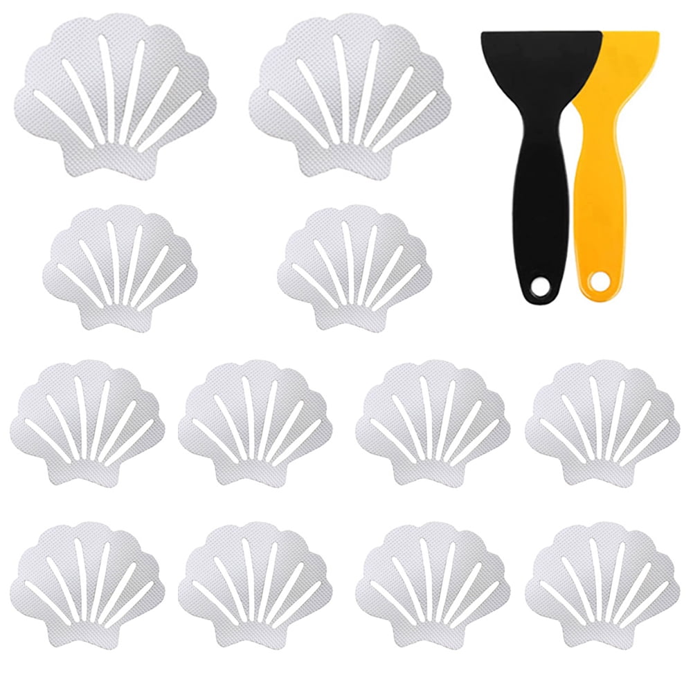12pcs Anti-Slip Bathtub Appliques Stickers Non Slip Sea Shell Shaped ...