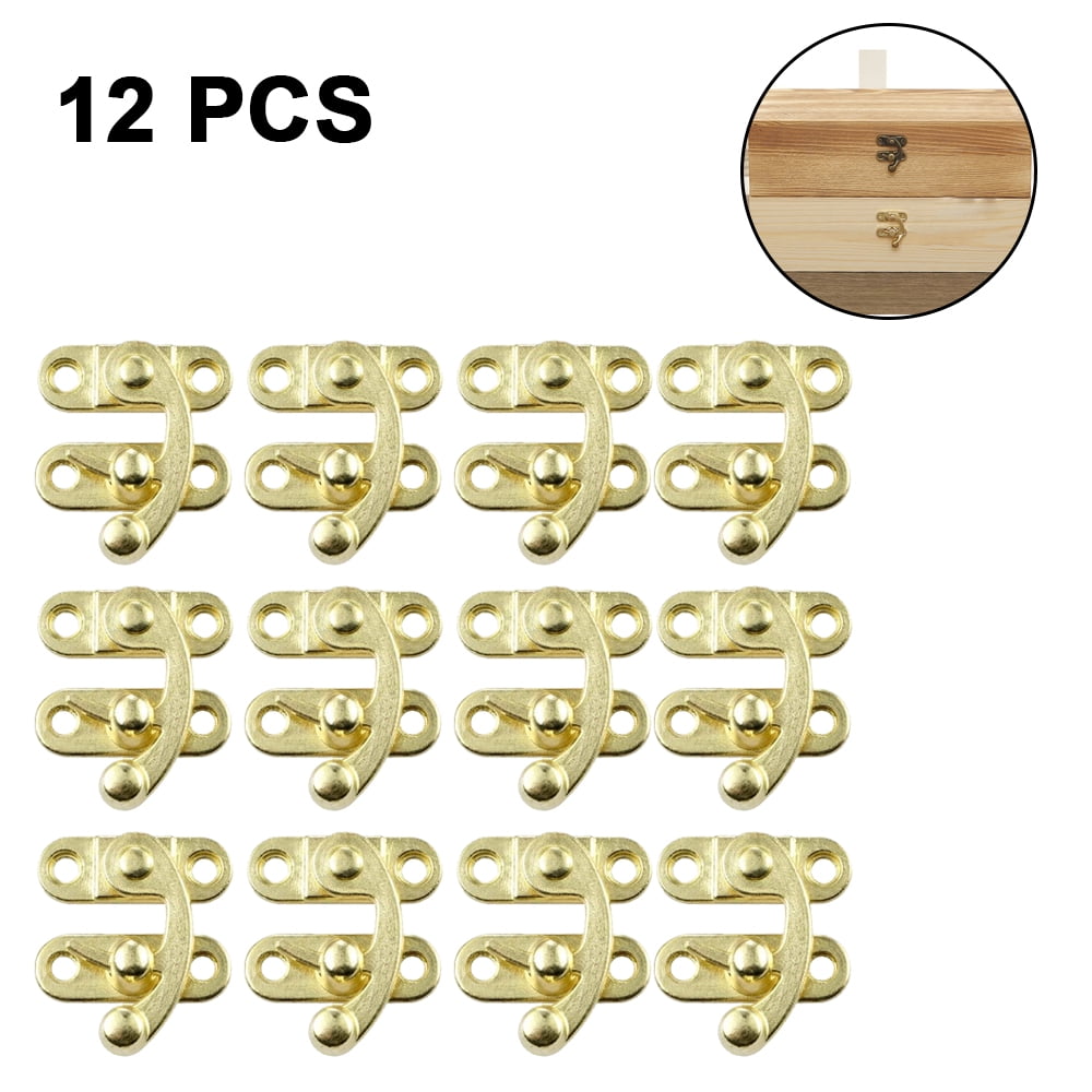 12pcs Antique Brass Decorative Hasp Jewelry Wooden Box Hasp Latch Lock ...