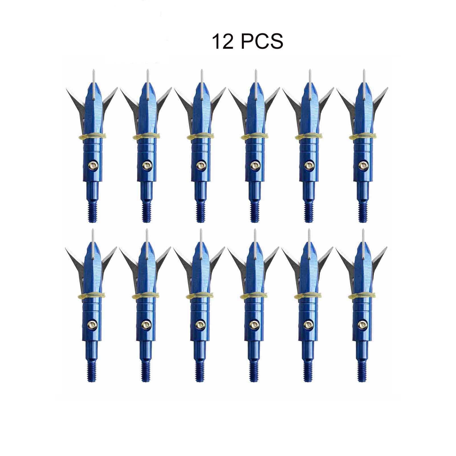 12pcs Archerys Broadheads 100 Grains Screw-in Arrowheads Arrow Tips for ...