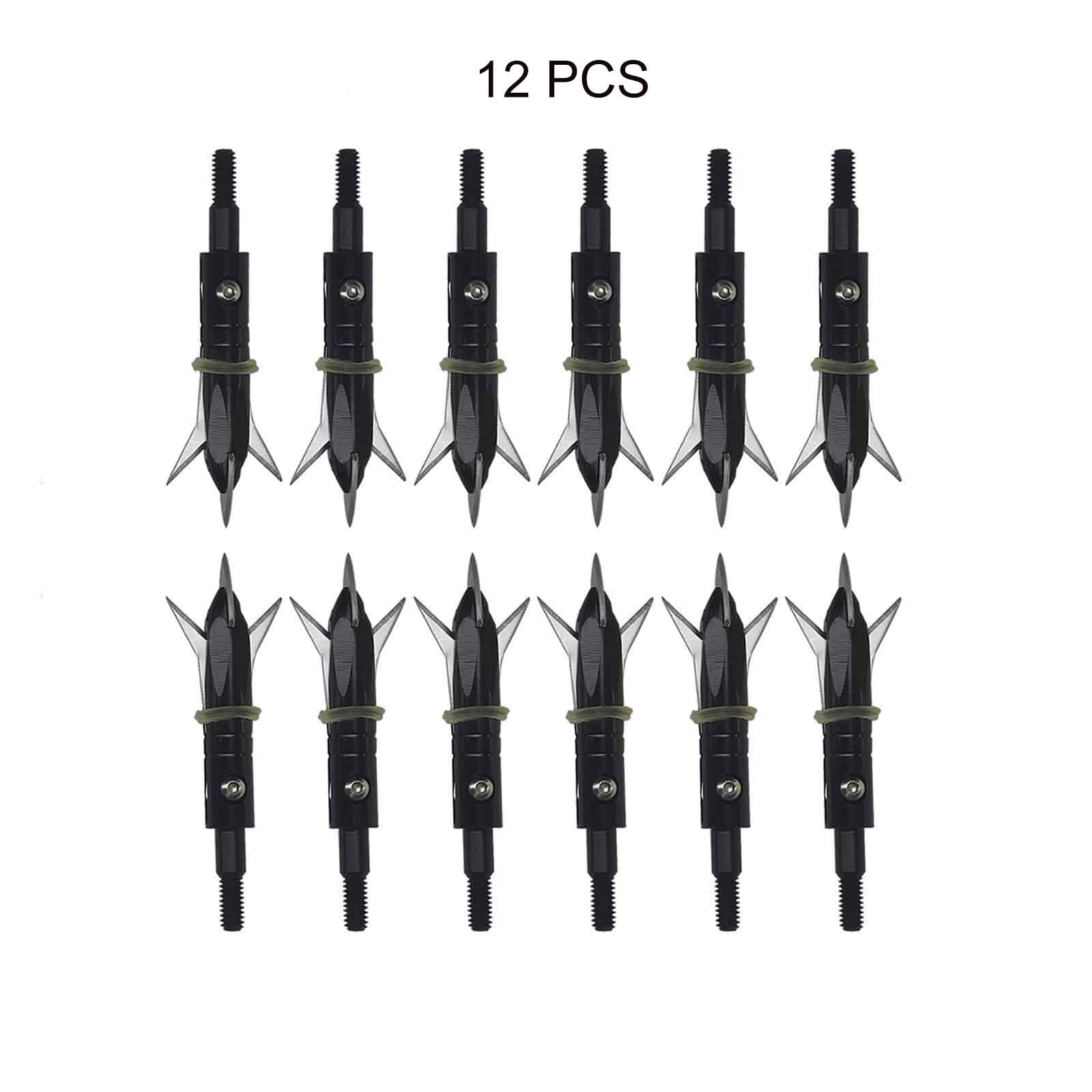 12pcs Archerys Broadheads 100 Grains Screw-in Arrowheads Arrow Tips for ...