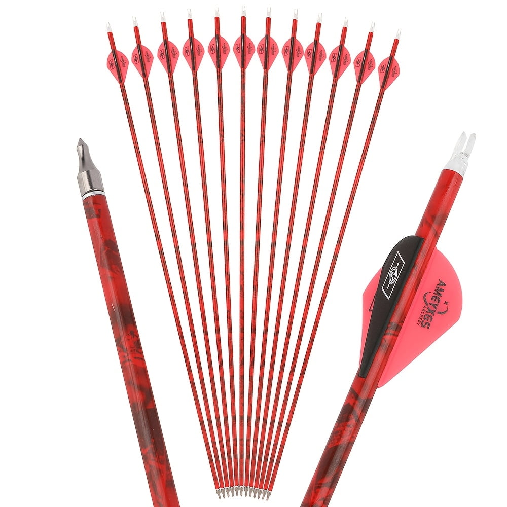12pcs Arrow Bow And Arrow Set Adults Support Mixed Carbon Arrow Rubber ...