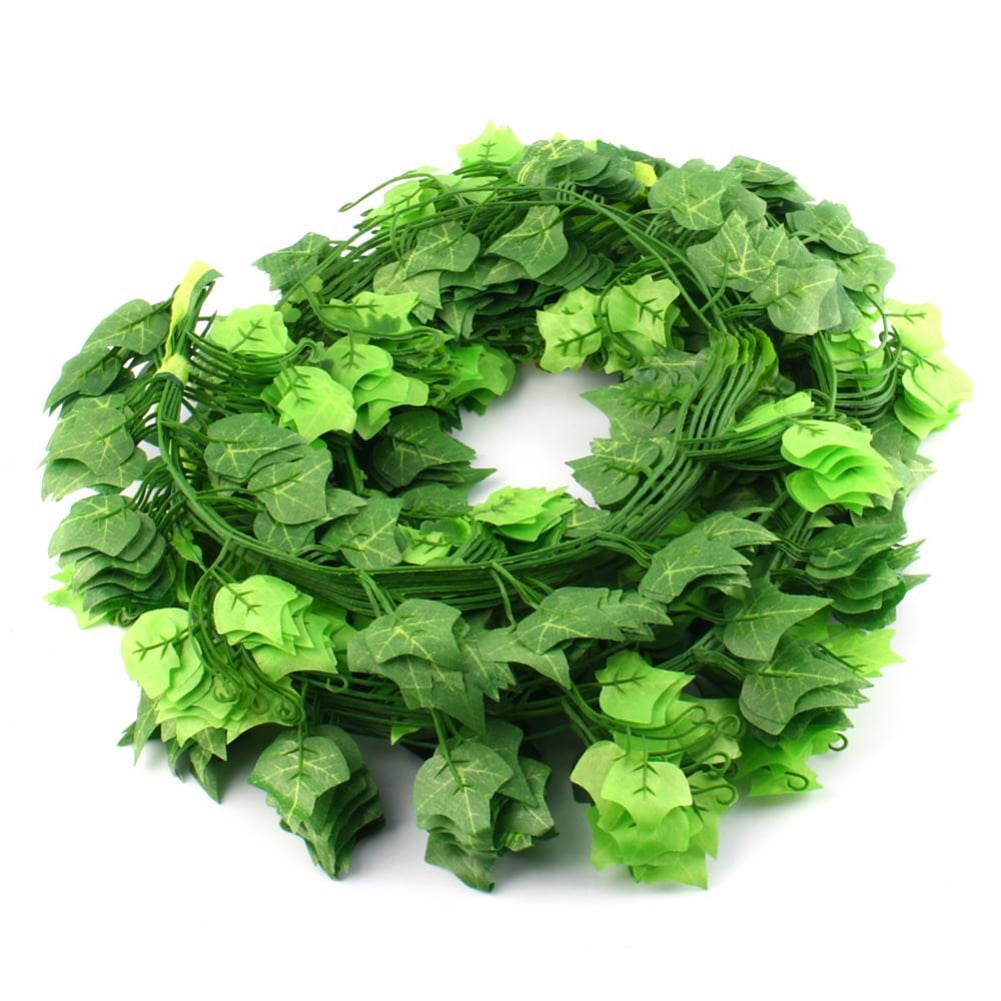 12pcs Artificial Leaves Plastic Plant Wall Hanging Ivy Flower Home ...