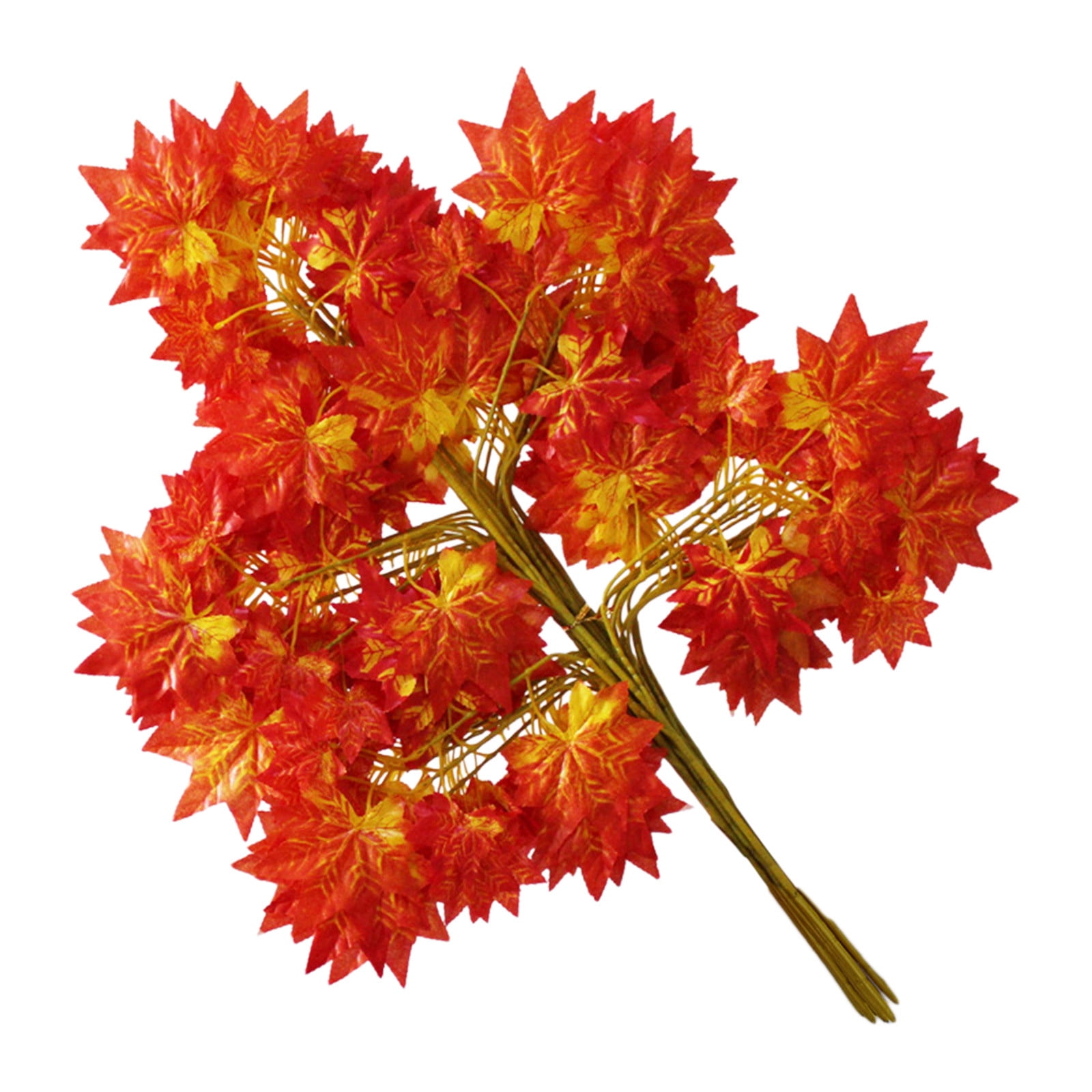 12pcs Artificial Maple Leaves Branches Fake Leaves, Faux Long Maple ...