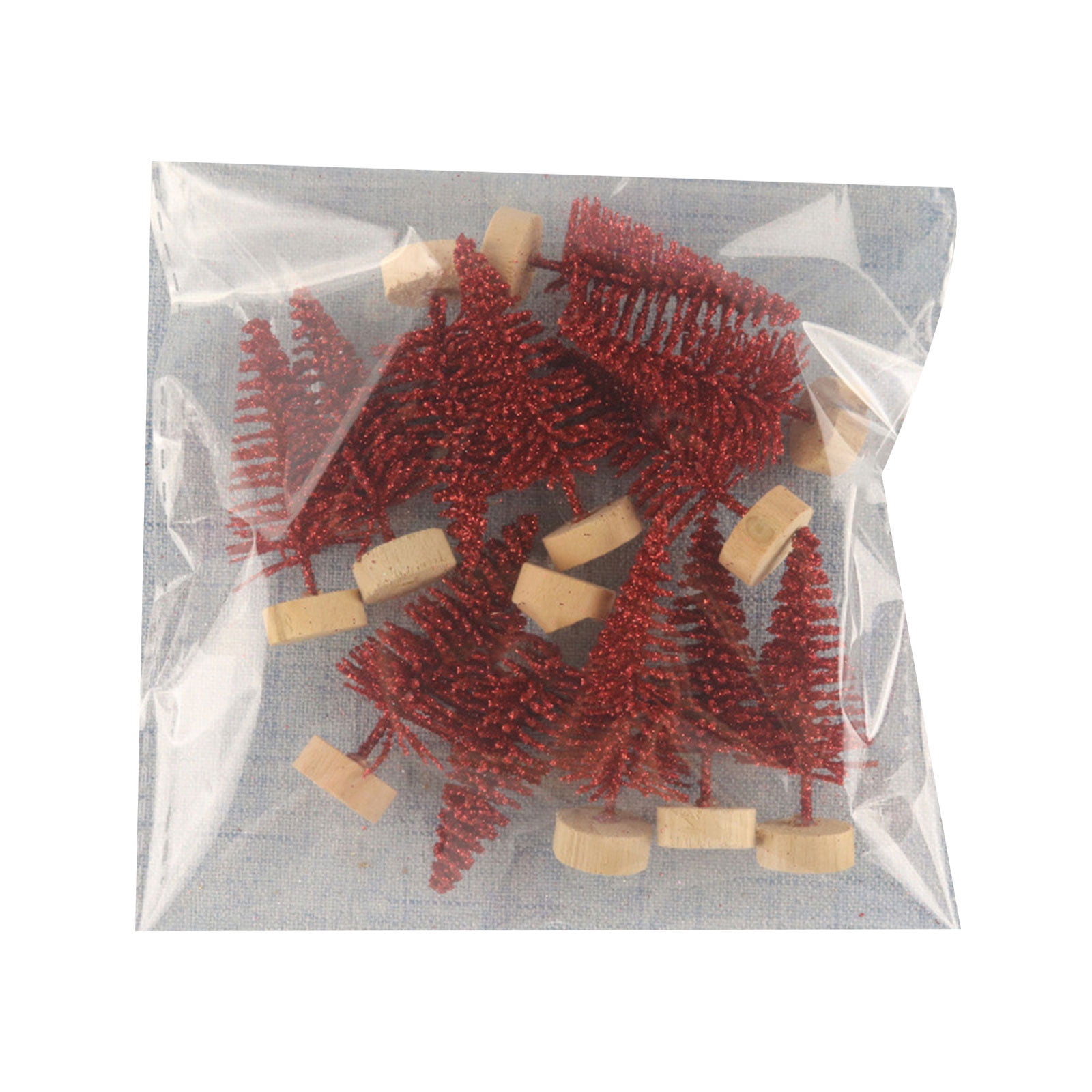 12pcs Artificial Miniature Christmas Tree Decorative Crafts Tabletop ...