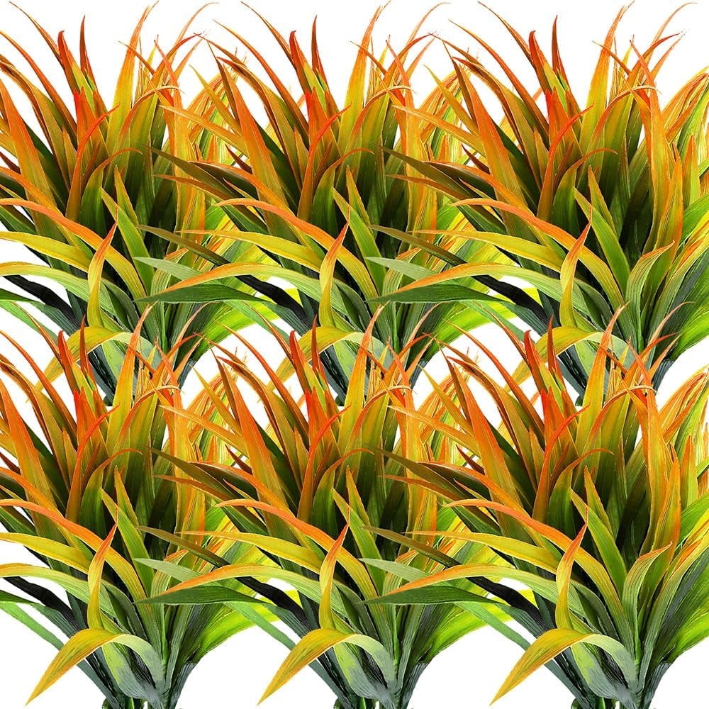 12pcs Artificial Outdoor Plants Artificial Grass Plants Fake Bushes ...