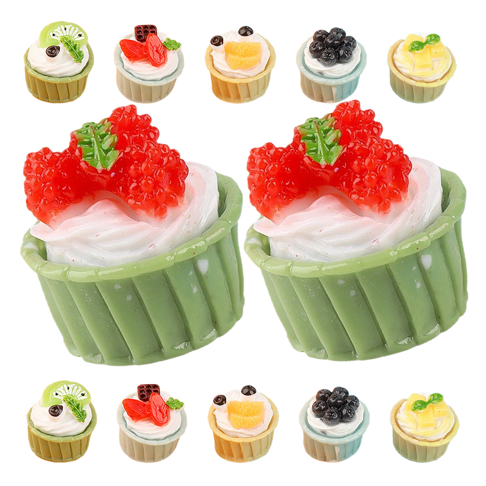 12pcs Artificial Small Cake Fake Desserts Simulation Cake Doll House ...