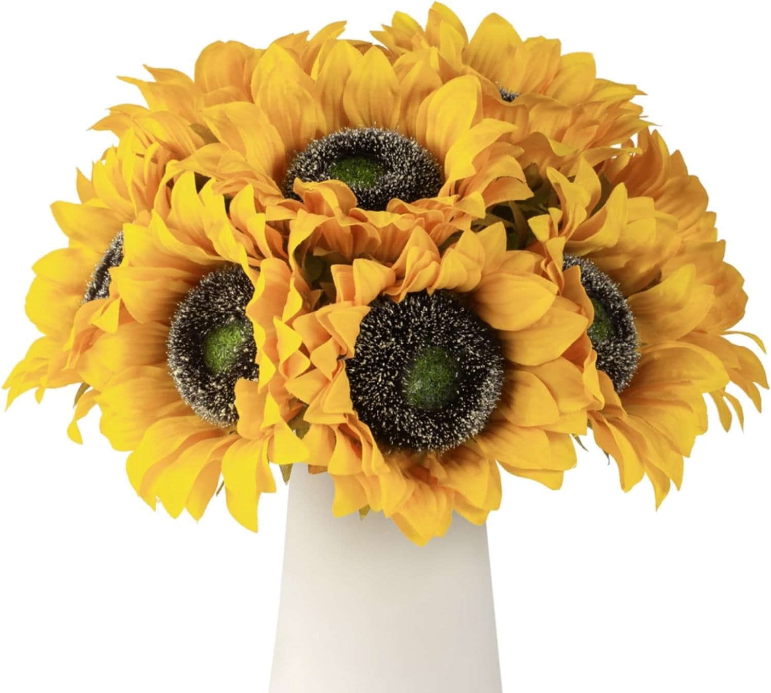 12pcs Artificial Sunflowers with Long Stems 5.5" Silk Sunflowers Bulk ...