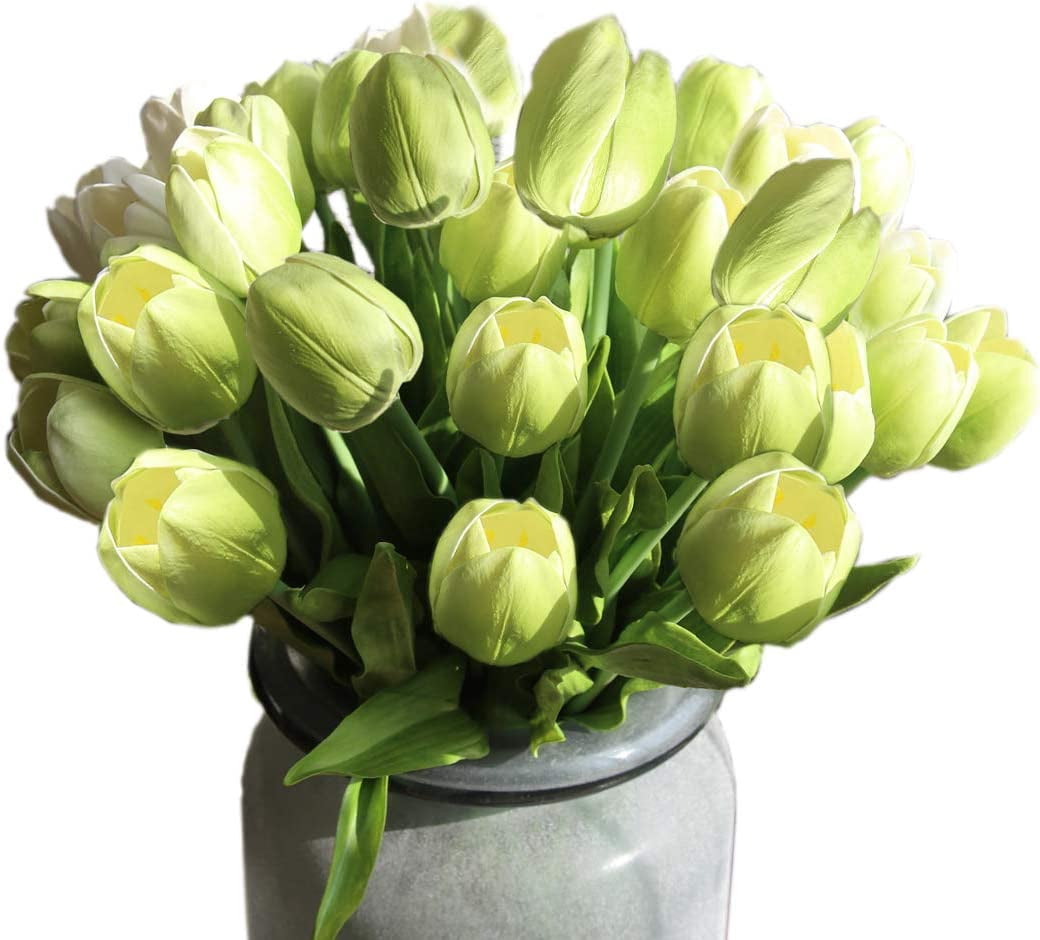 12pcs Artificial Tulip 20 Inch Long Stem Artificial Flower Real Touch ...