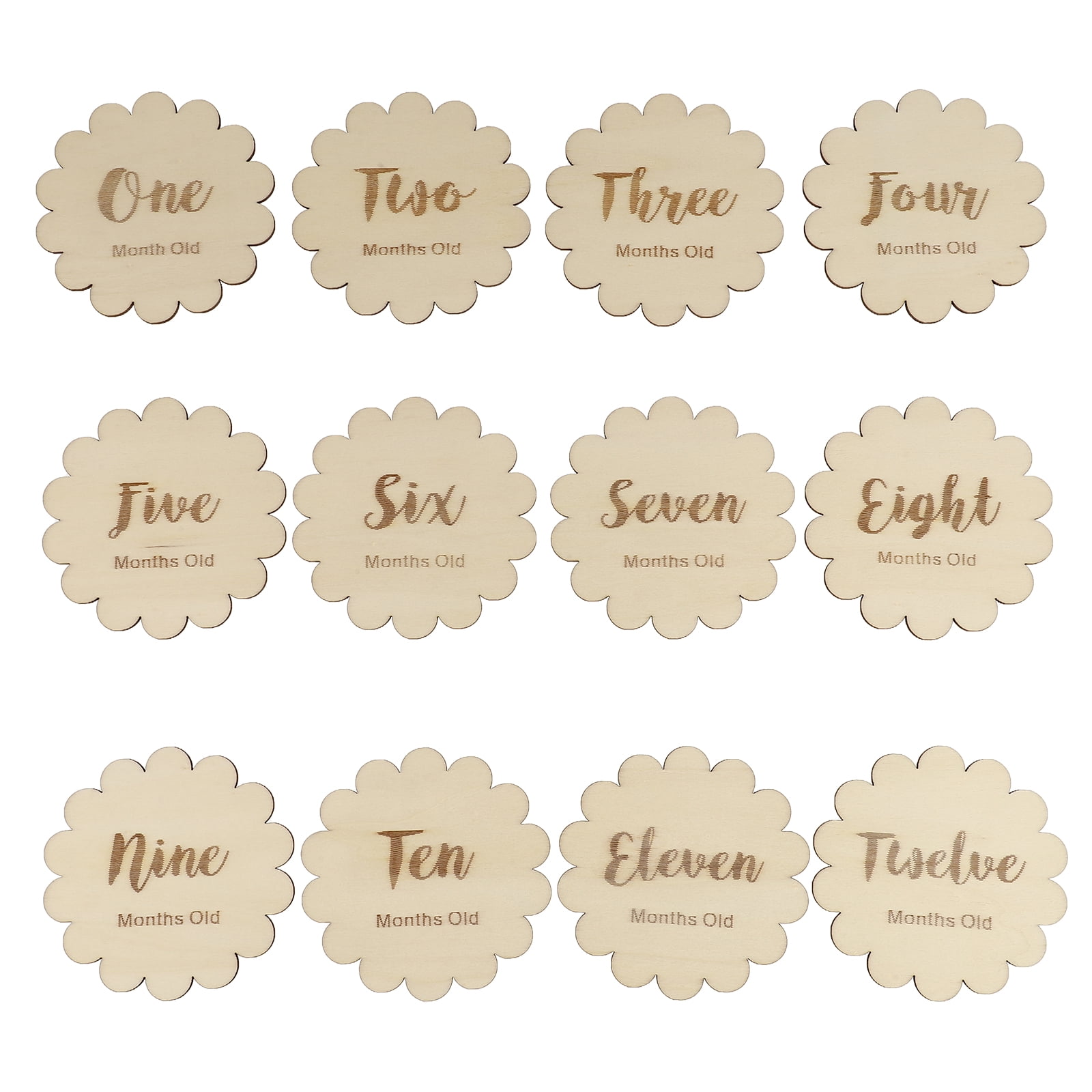 12pcs Baby Birth Month Number Cards Birthday Creative Infant ...