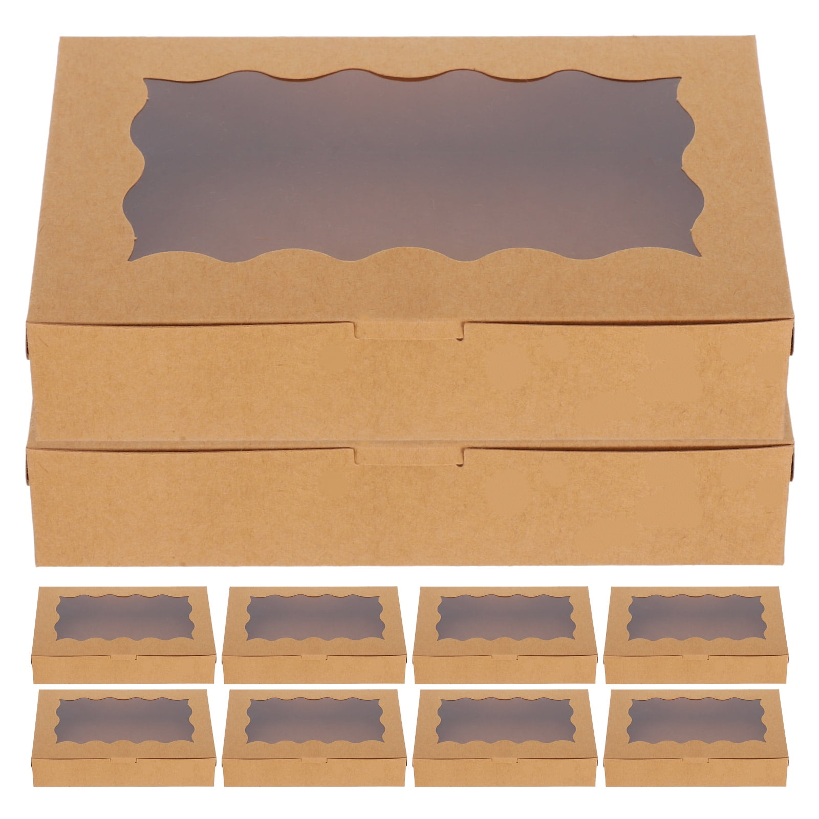 WHAMVOX Hemoton 12pcs Cookie Boxes with Window for Baked Goods Pastry ...