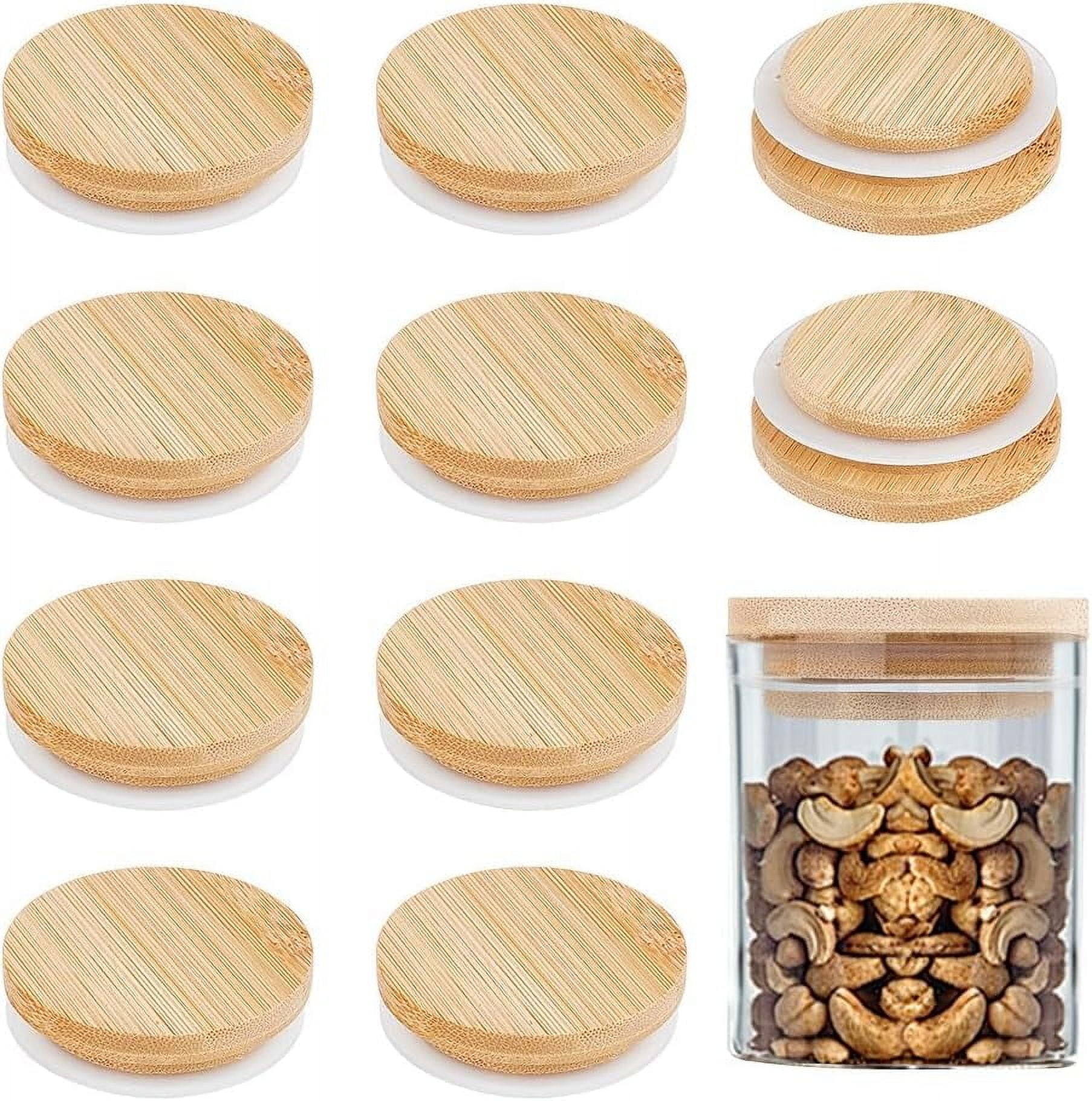 12pcs Bamboo Lids for Mason Jar 1.8 Inch Inner Diameter Mouth Wooden ...