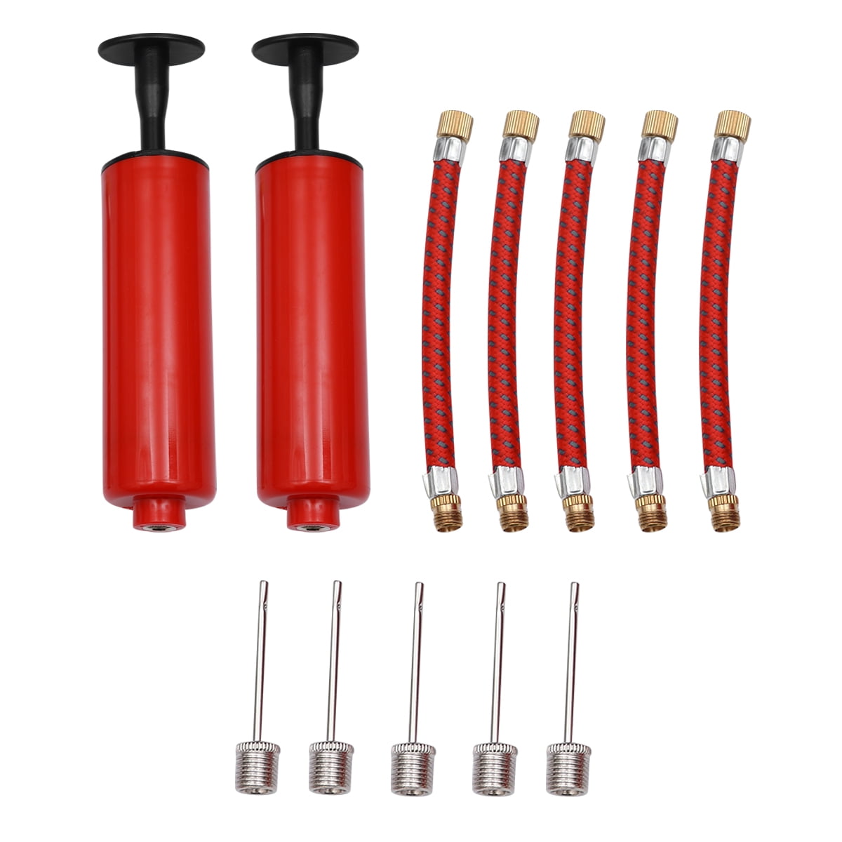 12pcs Basketball Inflating Needle Red Rubber Extension Hose and Metal ...