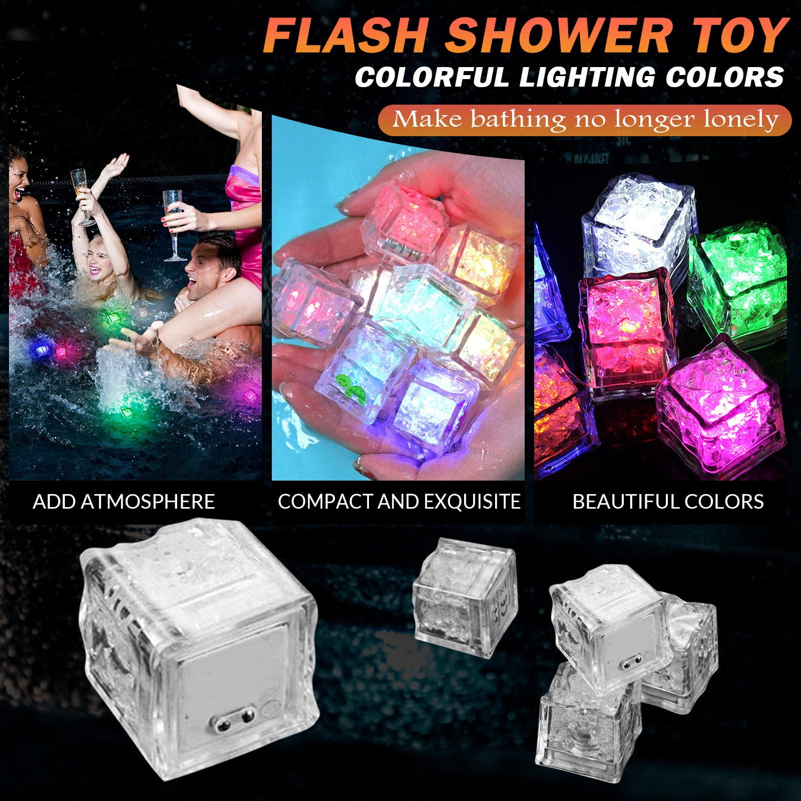 12pcs Bath Tub Light up Cubes,Light up Bathtub Cubes Waterproof ...