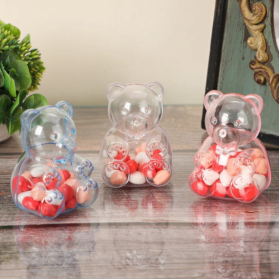 12pcs Bear Shaped Acrylic Candy Boxes Creative Bear Shaped Treats ...