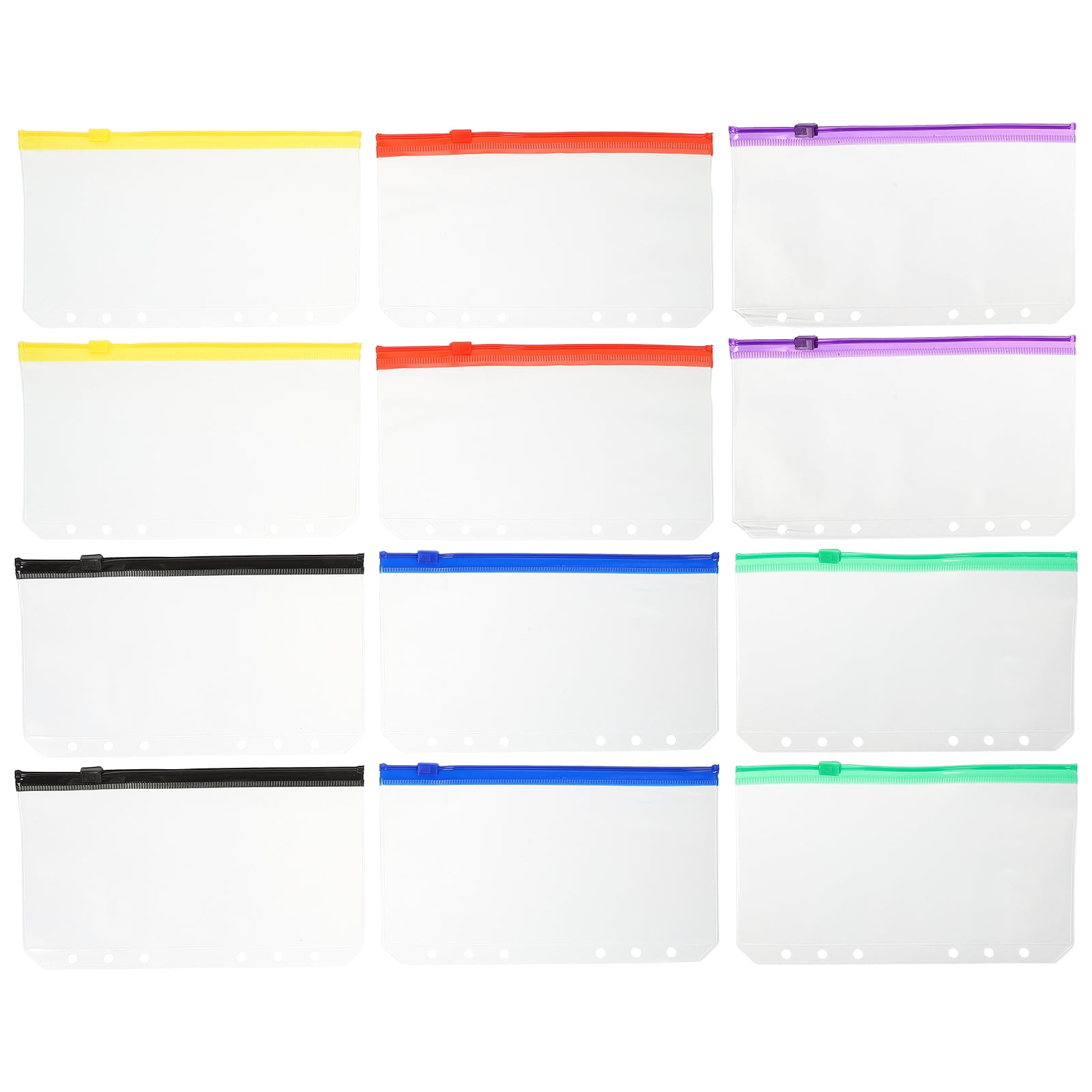 12pcs Binder Pocket Notebook Refill Zipper Pocket PVC Business Card ...