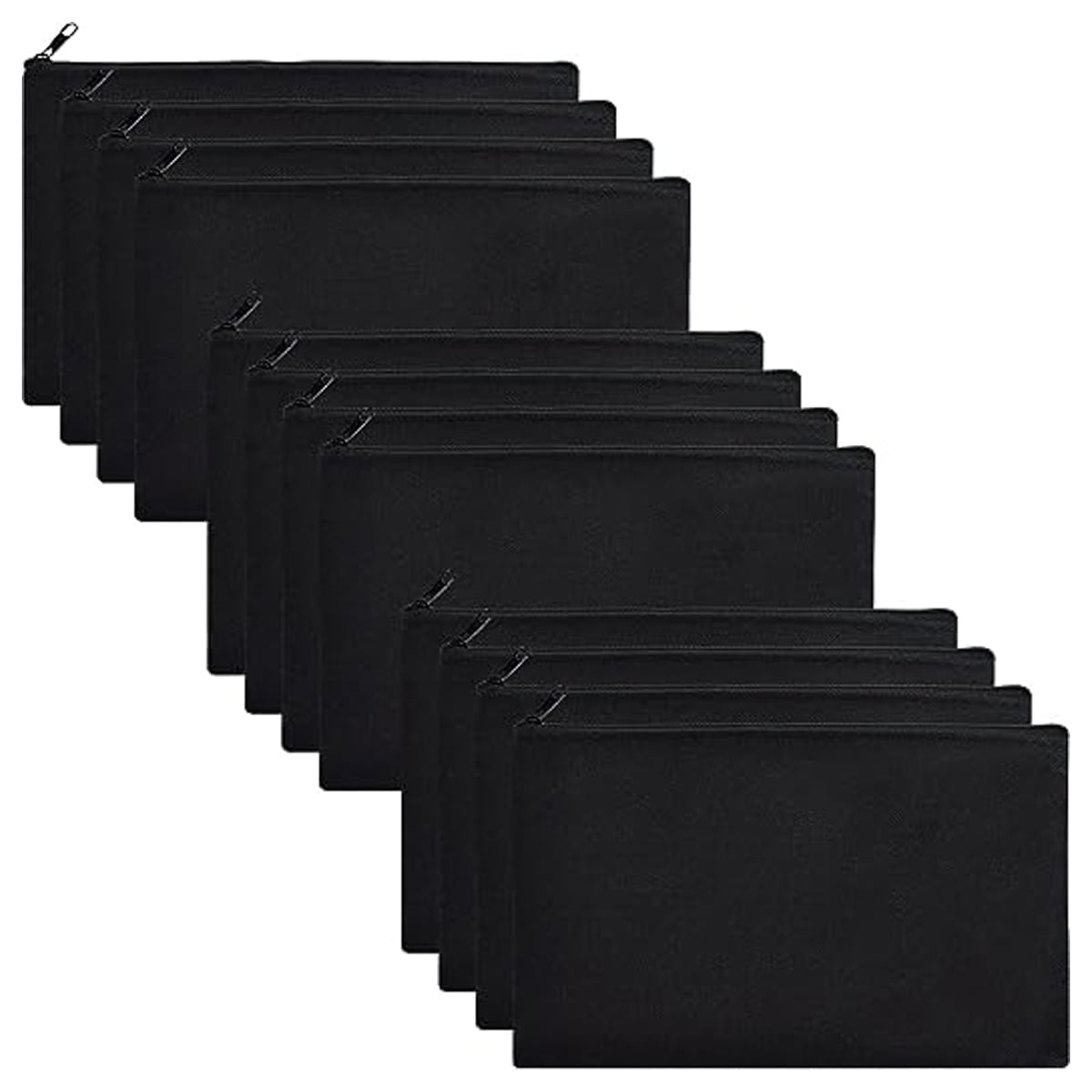 12pcs Blank DIY Craft Bag Canvas Pencil Case Makeup Canvas Cosmetic Bag Multi-Purpose Travel ...