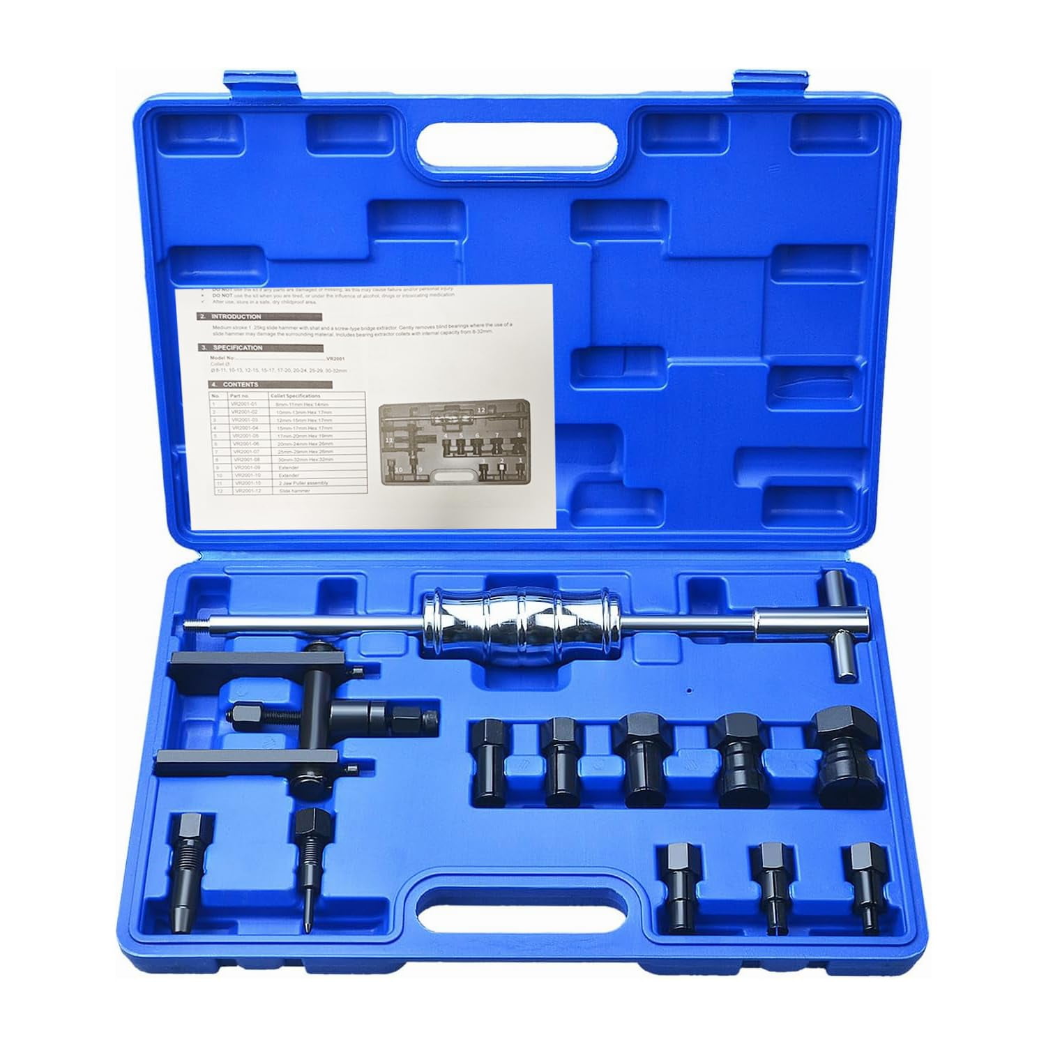 12pcs Blind Hole Bearing Puller Set Internal Bearing Puller Kit ...