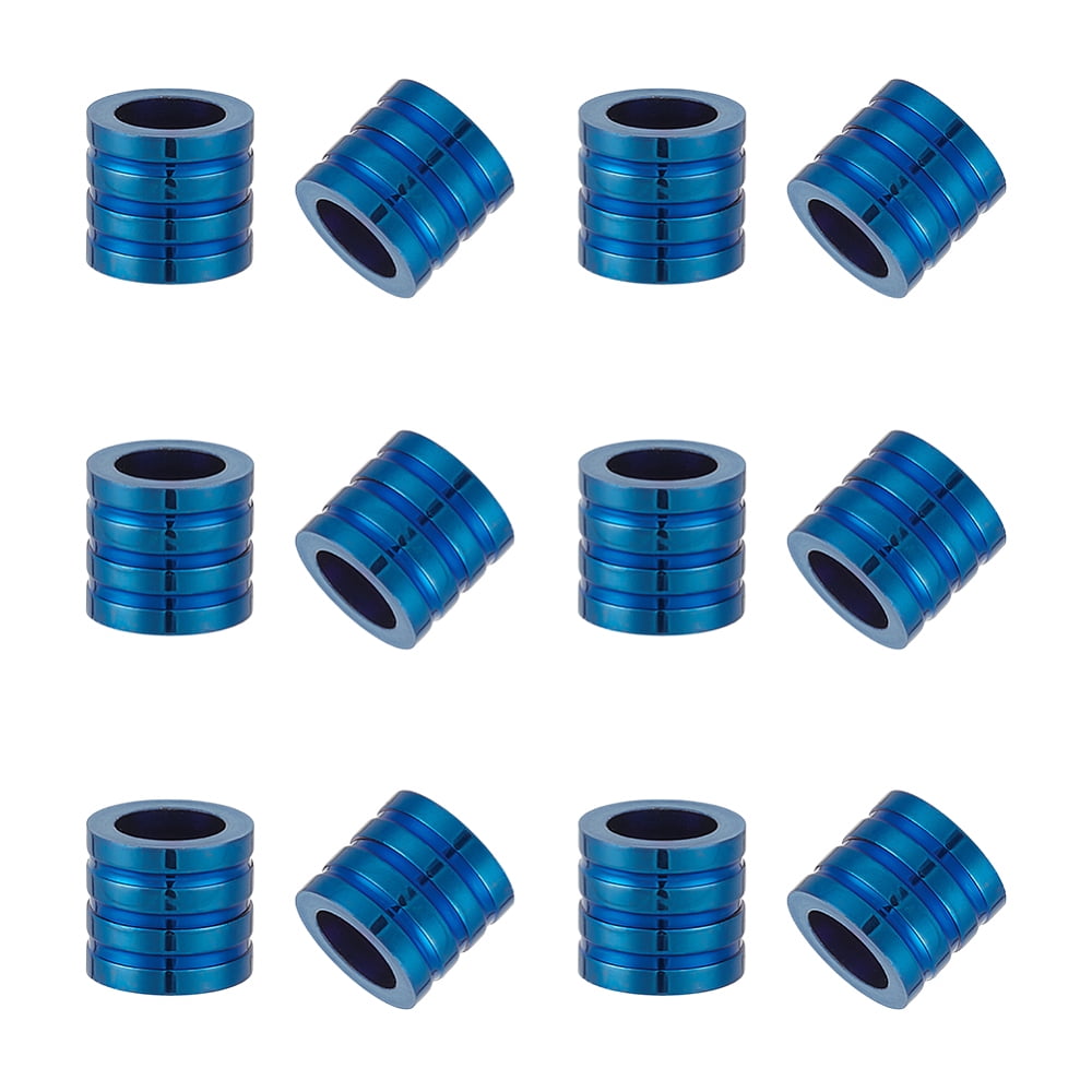 12pcs Blue Paracord Bead 10mm Diameter Grooved Tube Beads Column Spacer ...