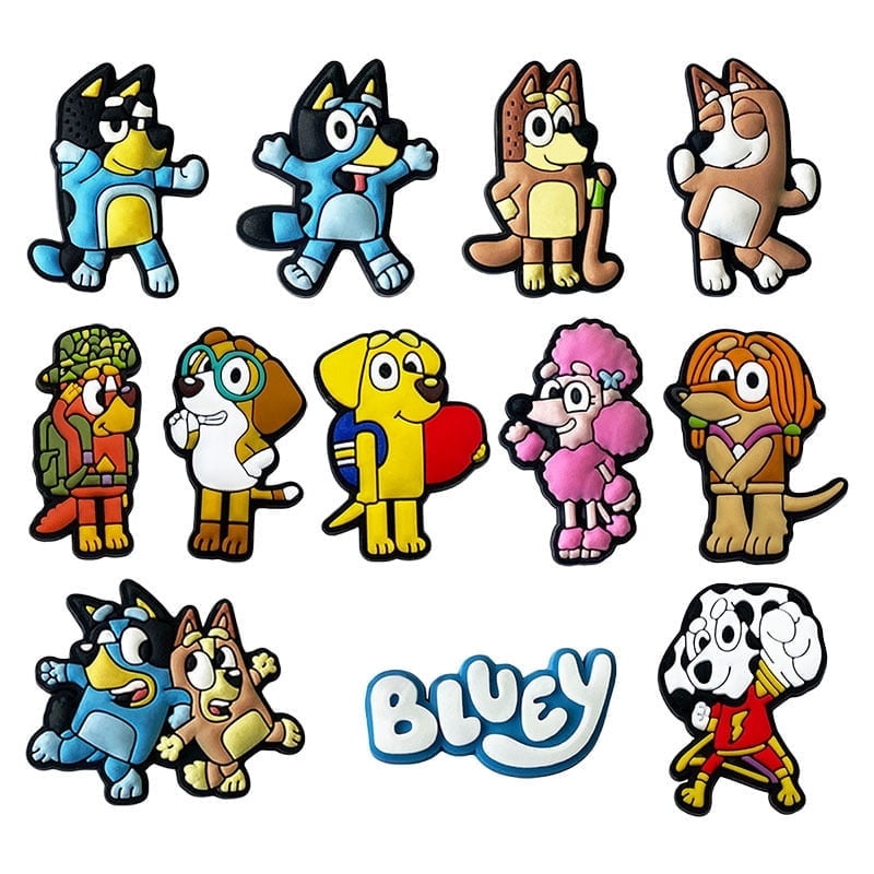 12pcs Bluey Shoe Charms - Cartoon Clog Decorations, DIY Detachable ...