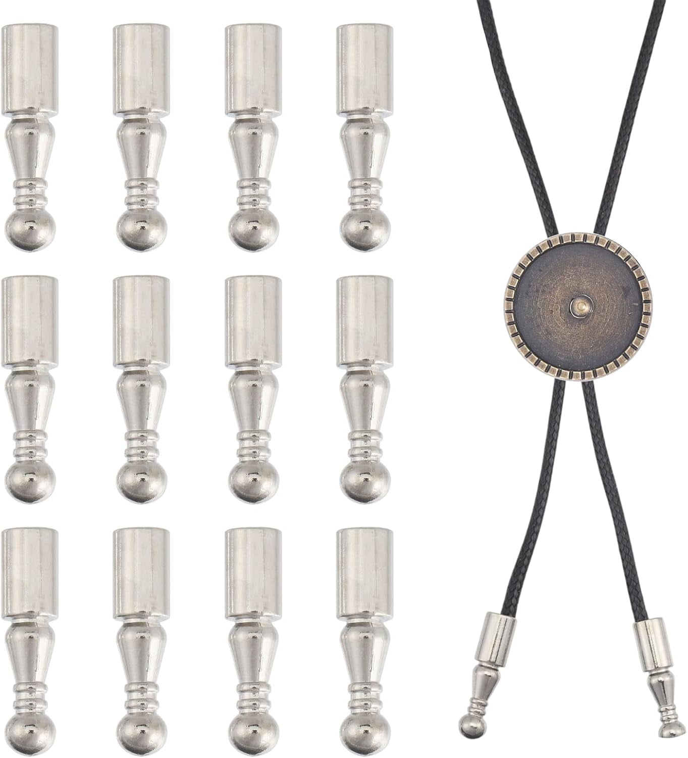 12pcs Bolo Tie Tips Replacement End Caps Kit Bolo Tie Accessories for ...