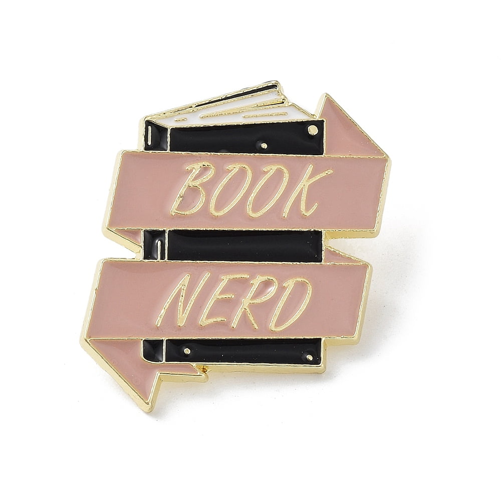 12pcs Book Enamel Pins Golden Alloy Badge for Backpack Clothes Rosy ...