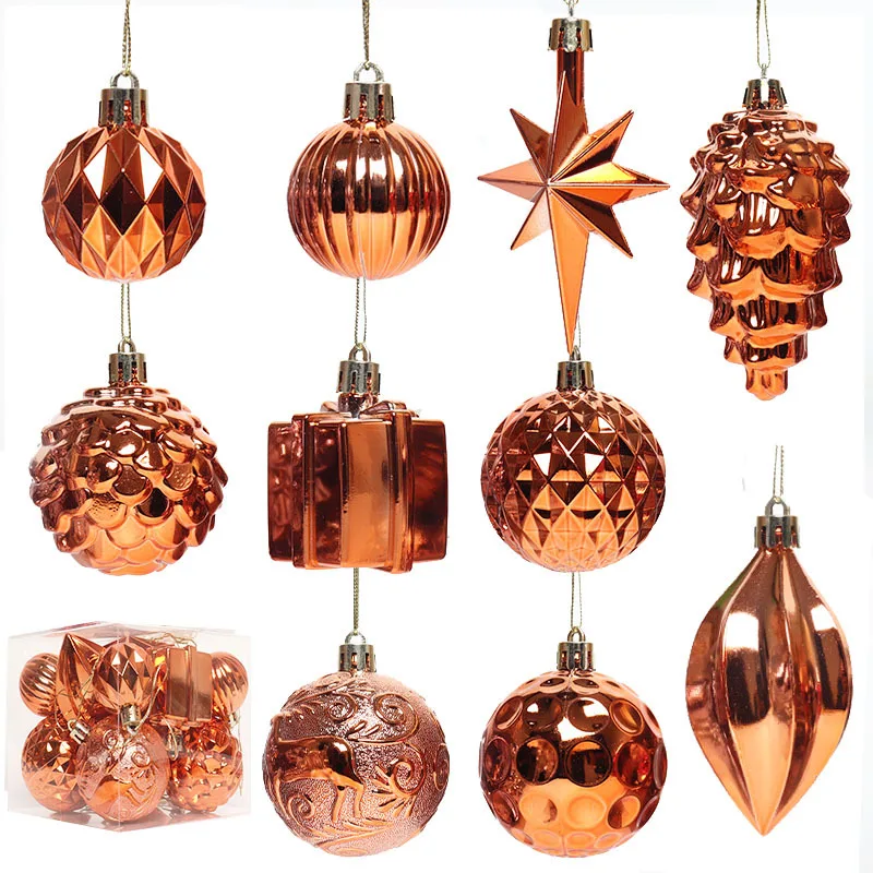 12pcs/Box Set Christmas Tree Hanging Irregular Balls Pendant Home Xmas ...