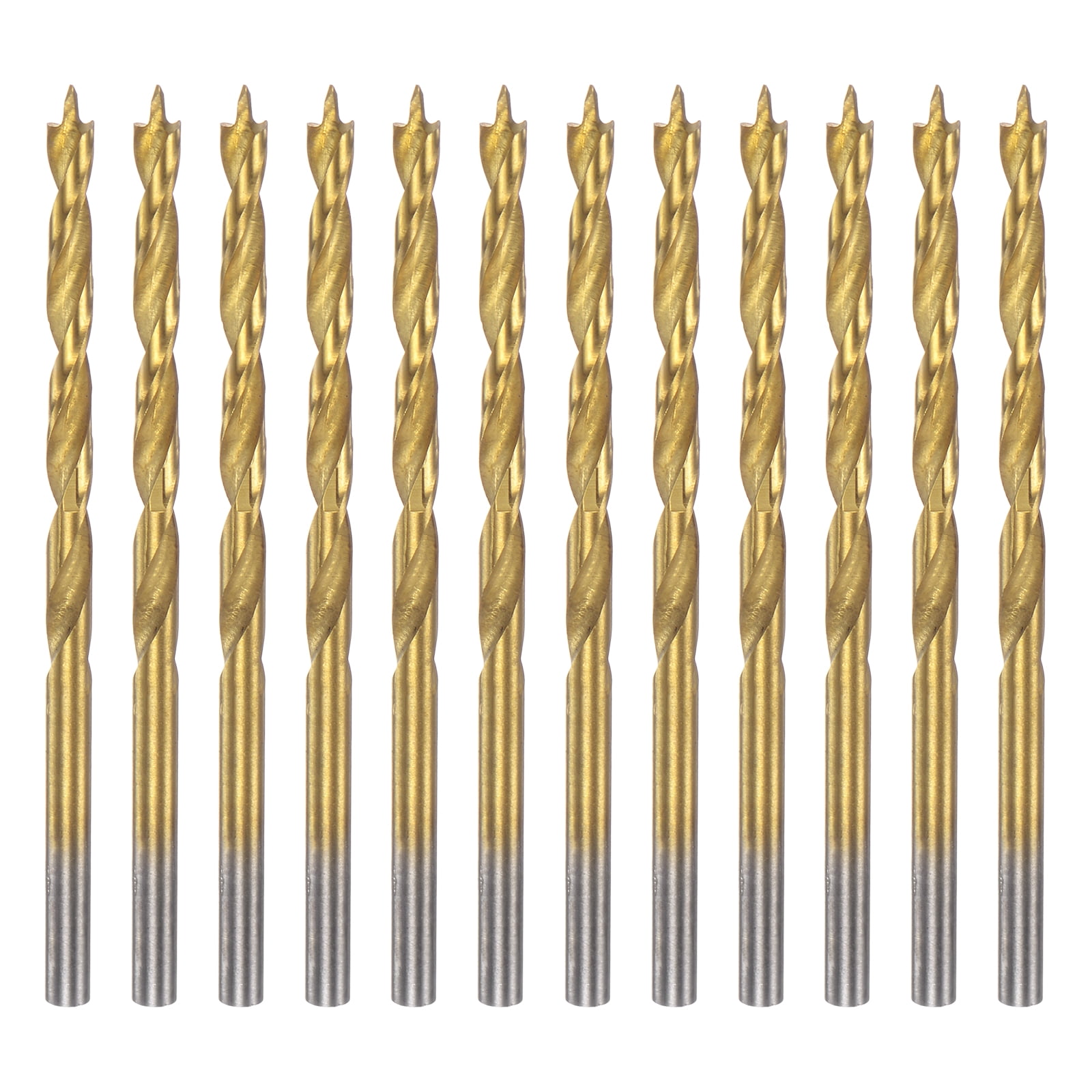 12pcs Brad Point Drill Bits 3mm(1/8") Dia HSS4241 Straight Round Shank ...