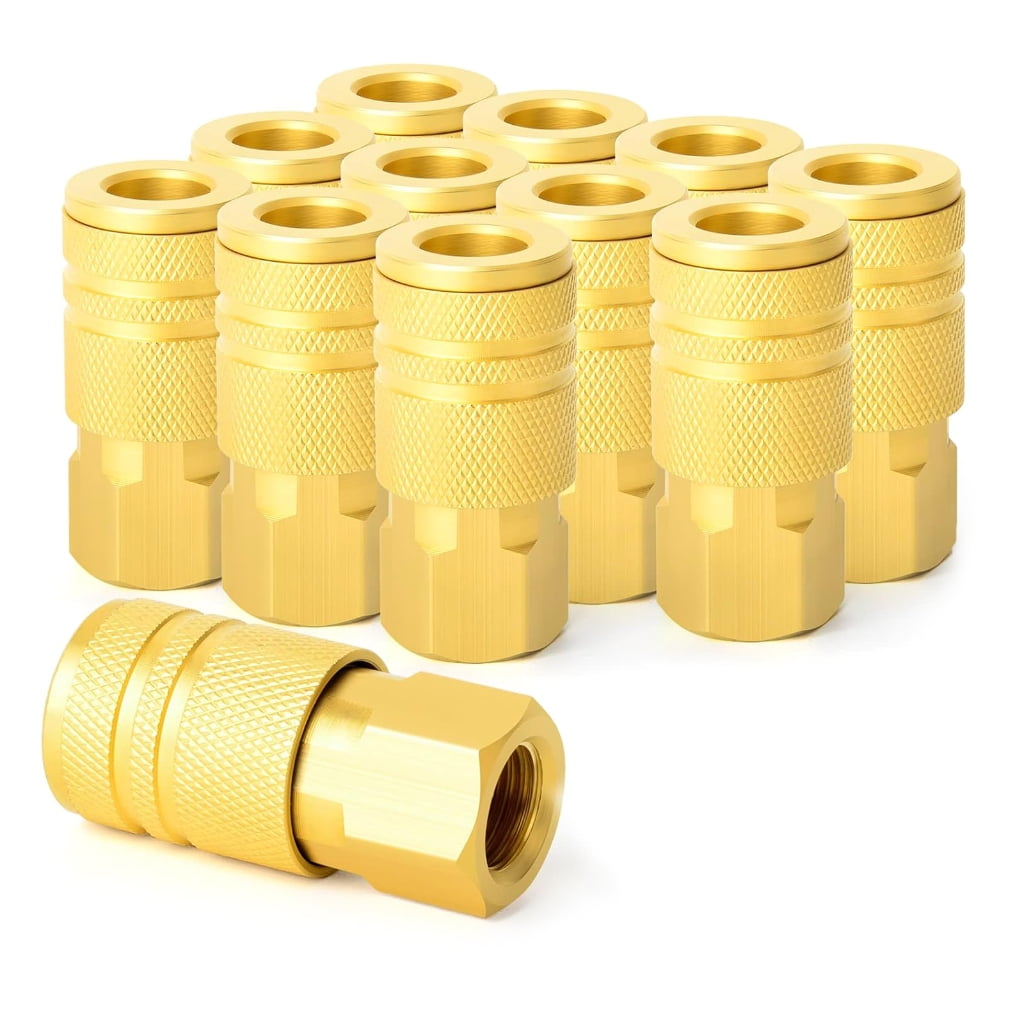 12pcs Brass Female Quick Connectors for Air Compressors Pneumatic Tool ...