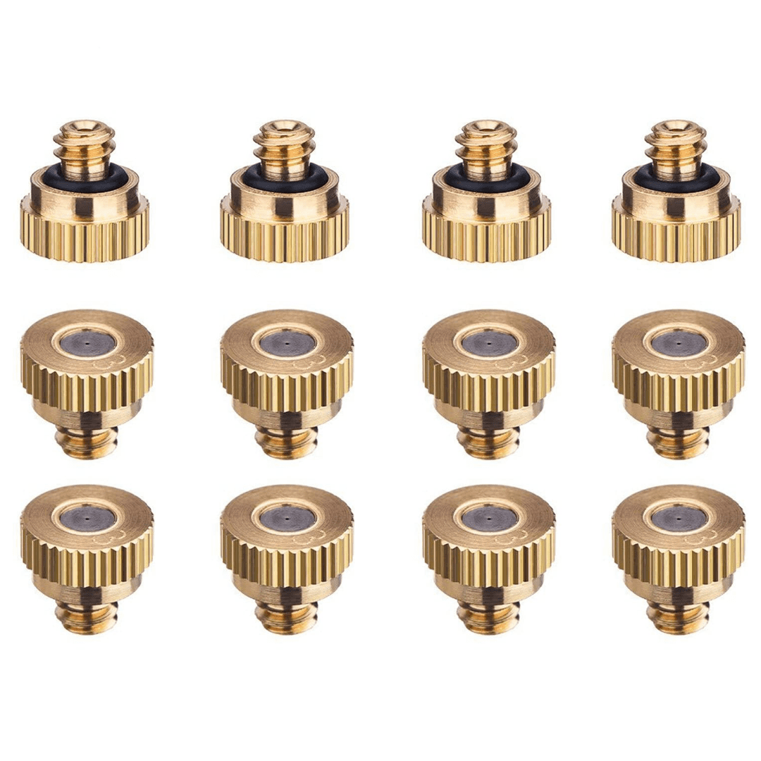 12pcs Brass Spray Nozzle Brass Mist Spray Nozzle For Outdoor Cooling System Garden Irrigation