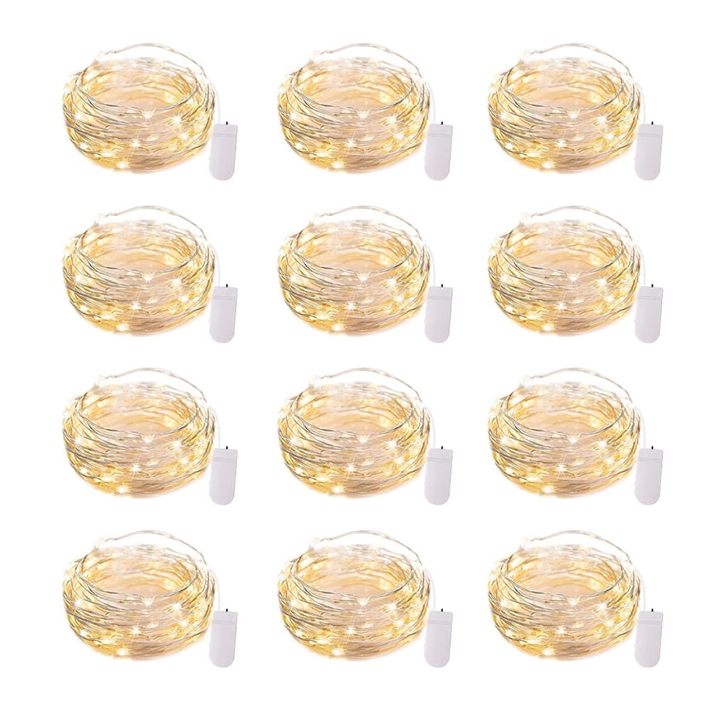 12pcs Button battery box copper wire lights string lights, garden room ...