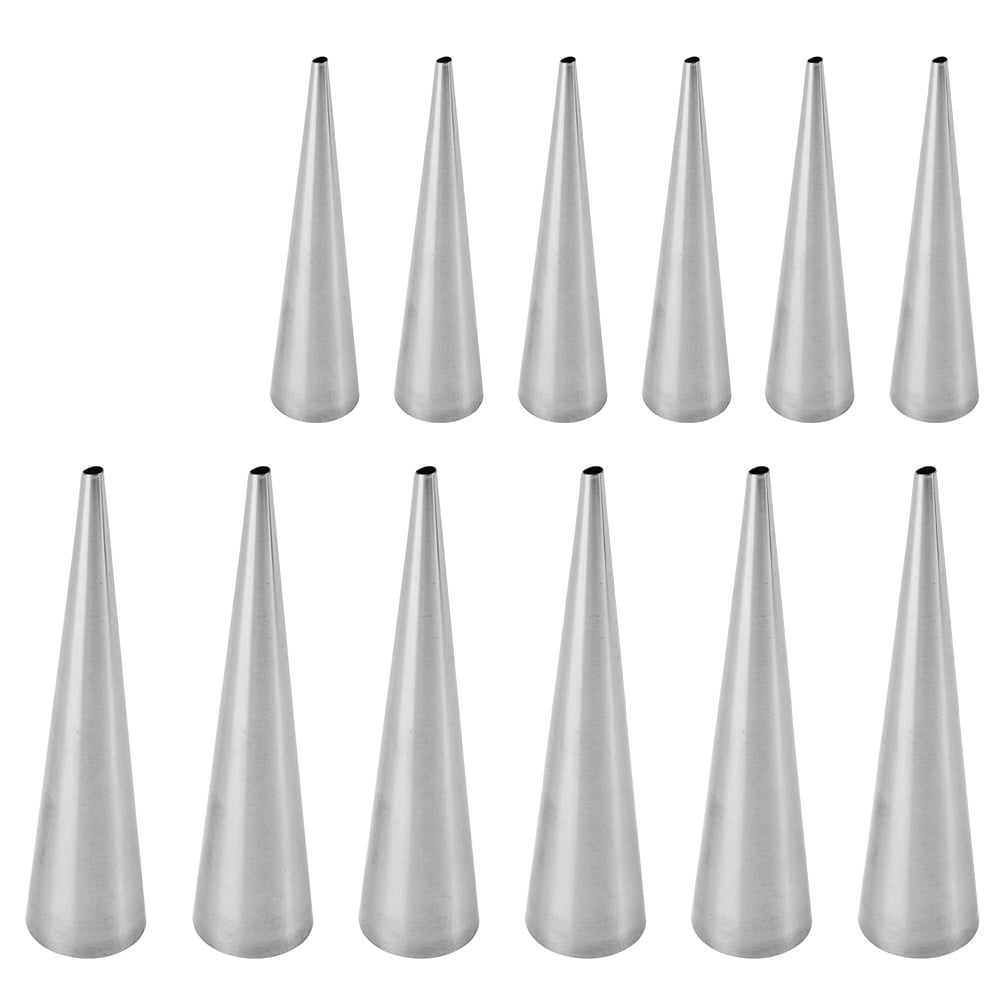 12pcs Cannoli Tubes Horn Mold Stainless Steel Cone Shaped and Tubular ...