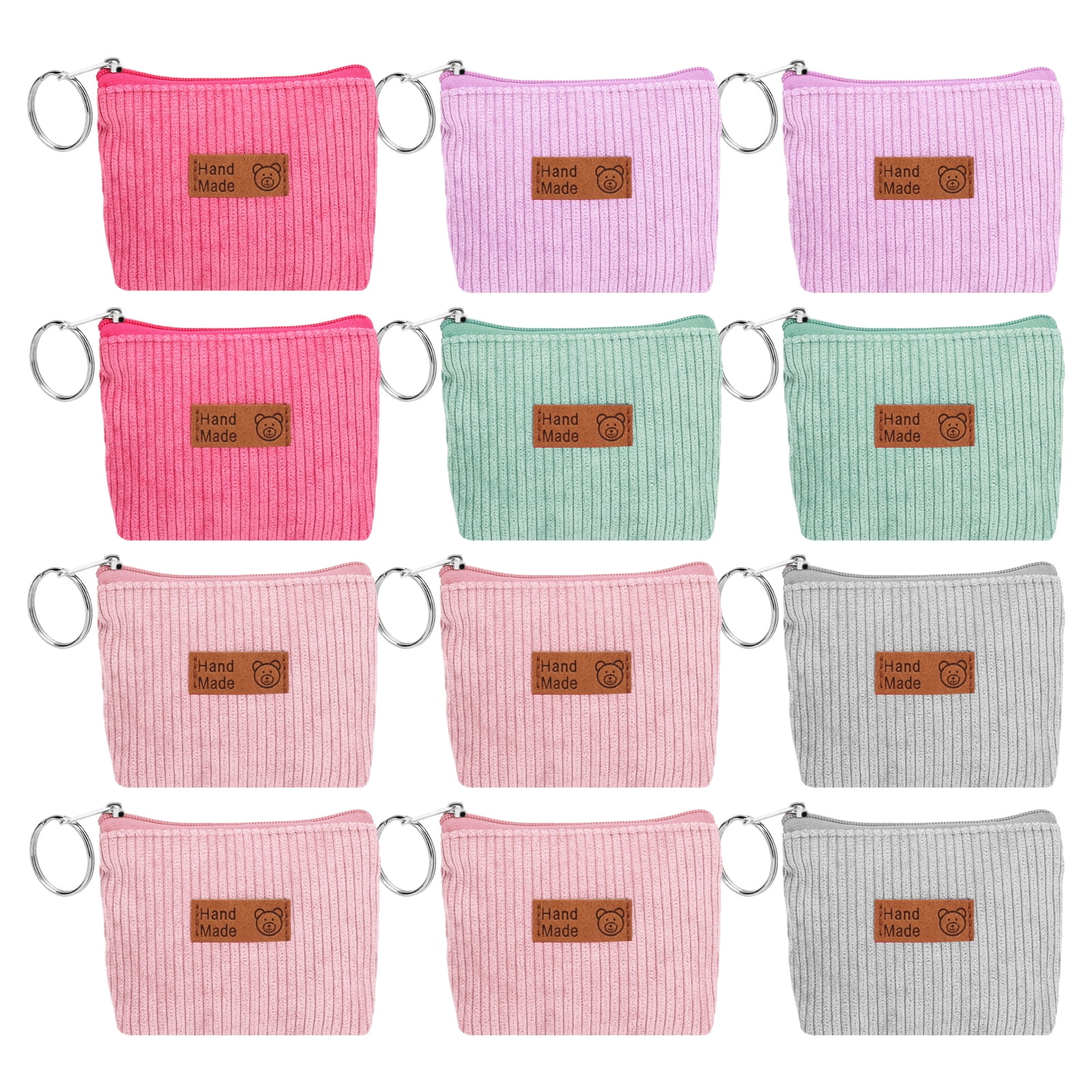 12pcs Canvas Coin Purse, TSV Small Change Purse with Zipper for Women ...