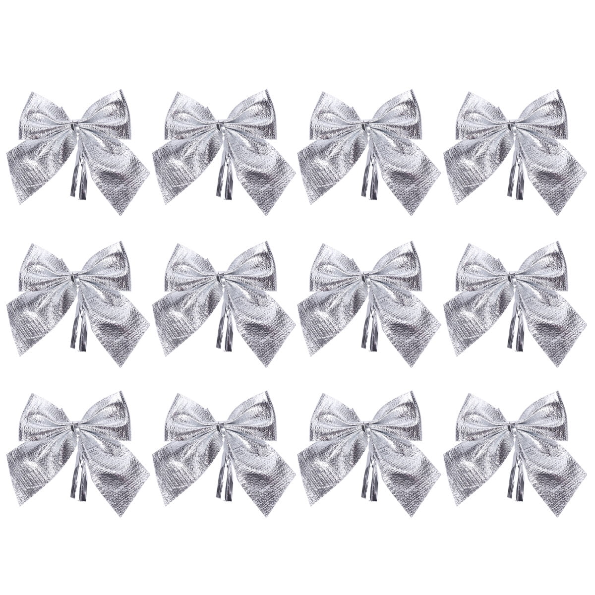 Raindrops Silver Bows For Decorations Festive Atmosphere Lighting 12Pcs ...